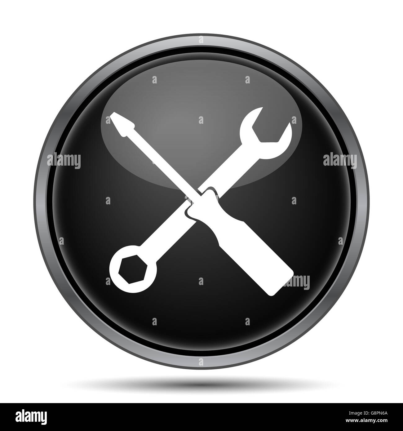 Tools icon. Internet button on white background Stock Photo - Alamy