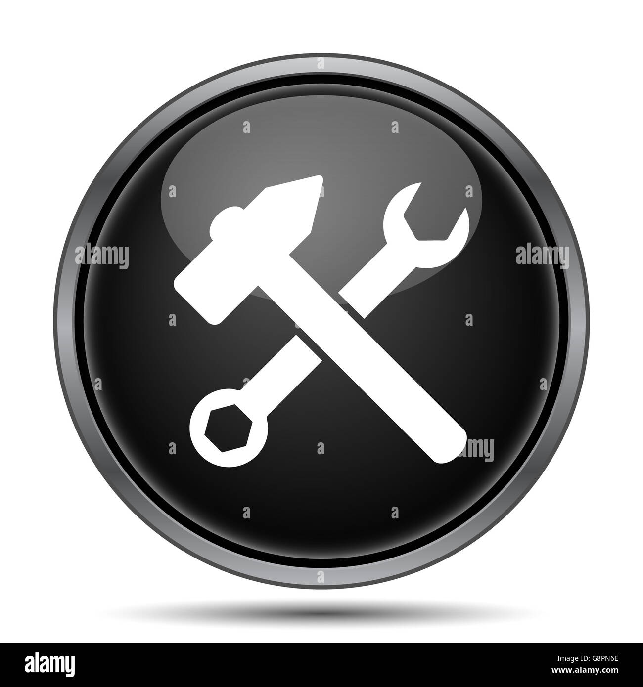Tools icon. Internet button on white background Stock Photo - Alamy