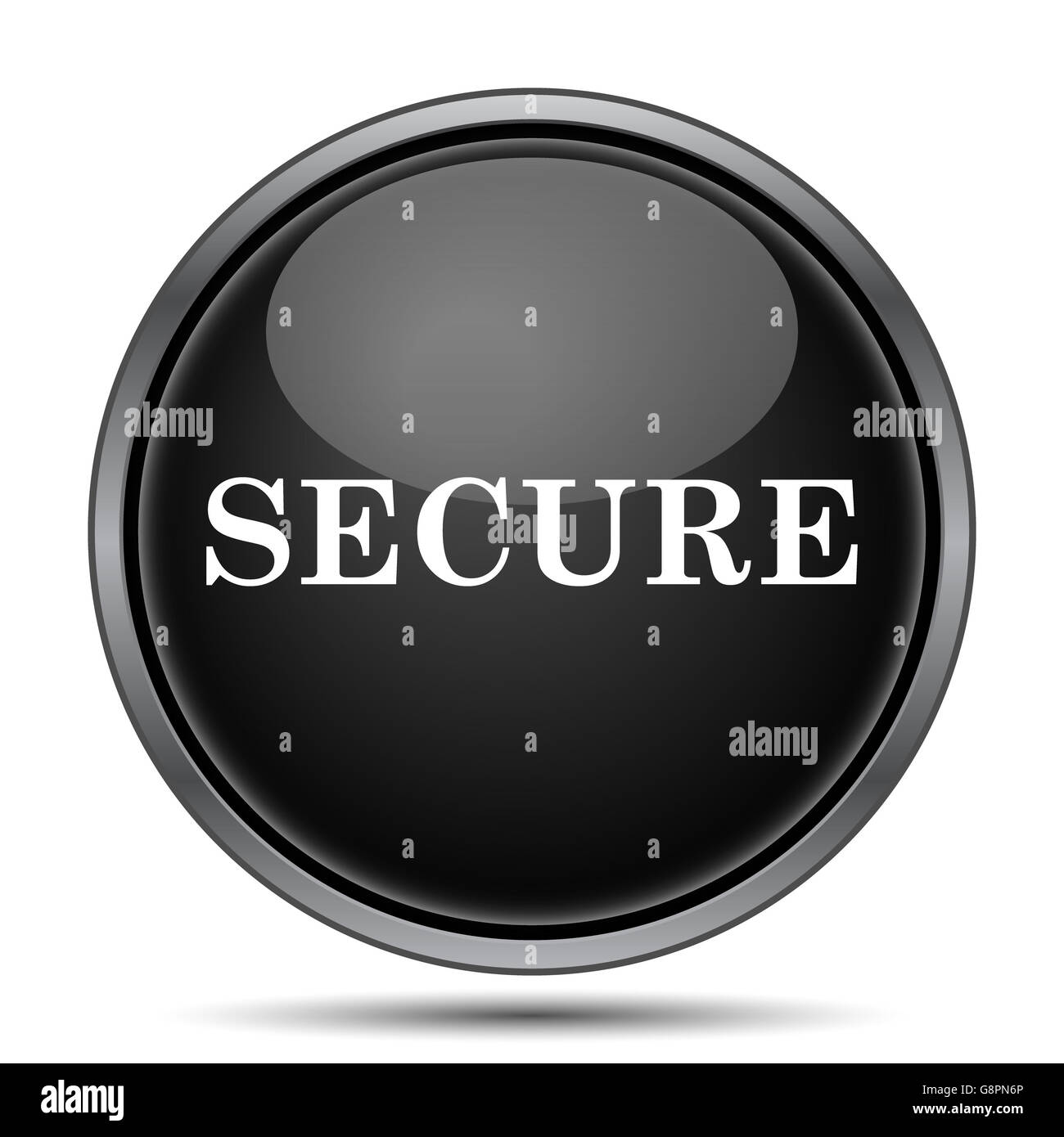 Secure icon. Internet button on white background Stock Photo - Alamy