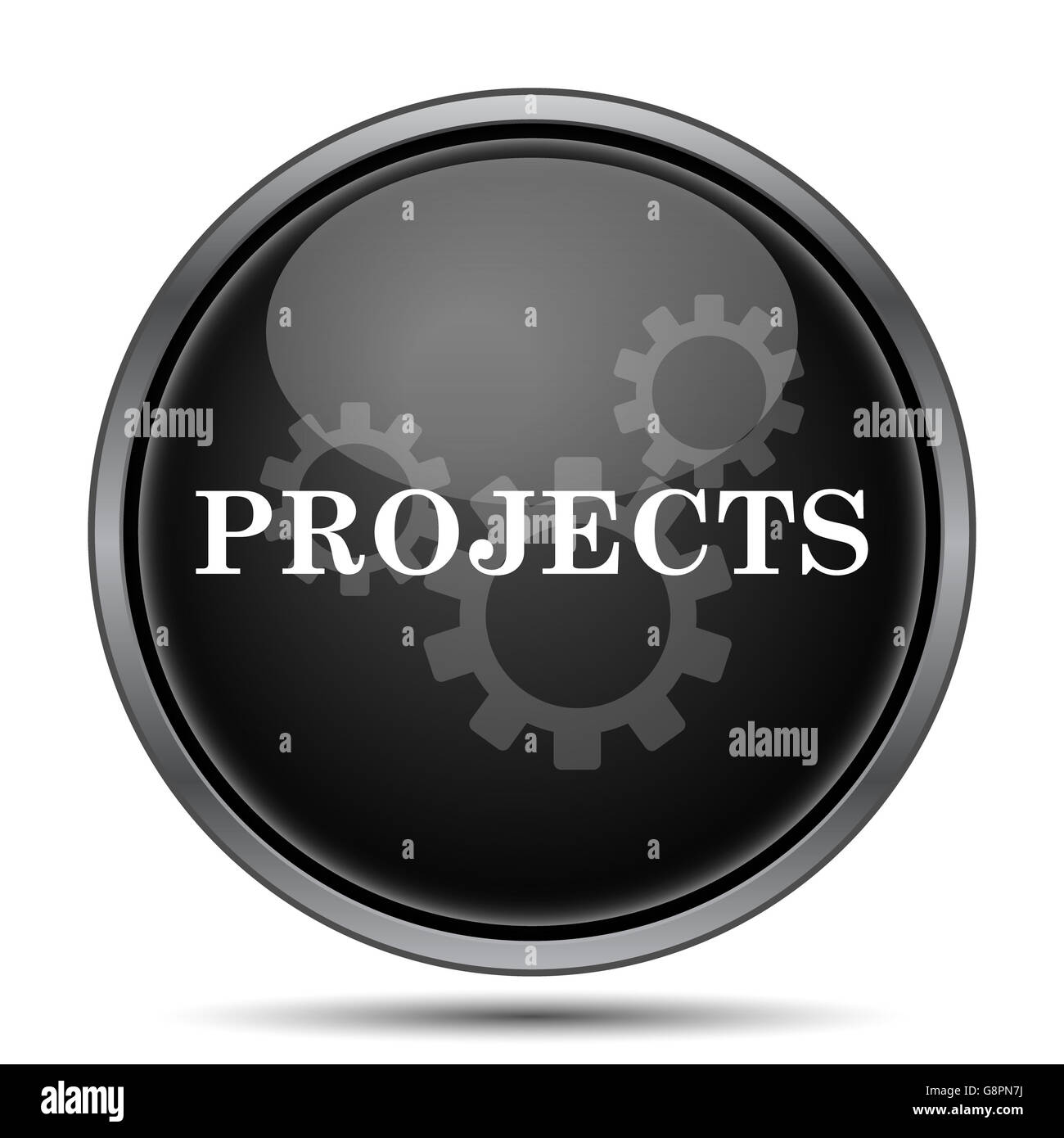Projects icon. Internet button on white background Stock Photo - Alamy