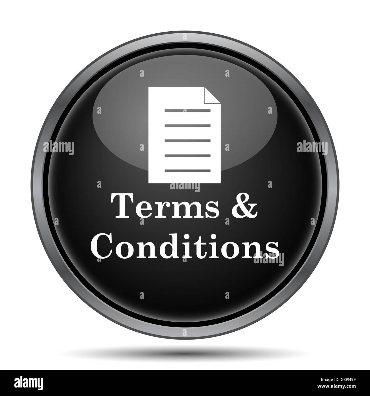 Terms and conditions icon. Internet button on white background Stock ...