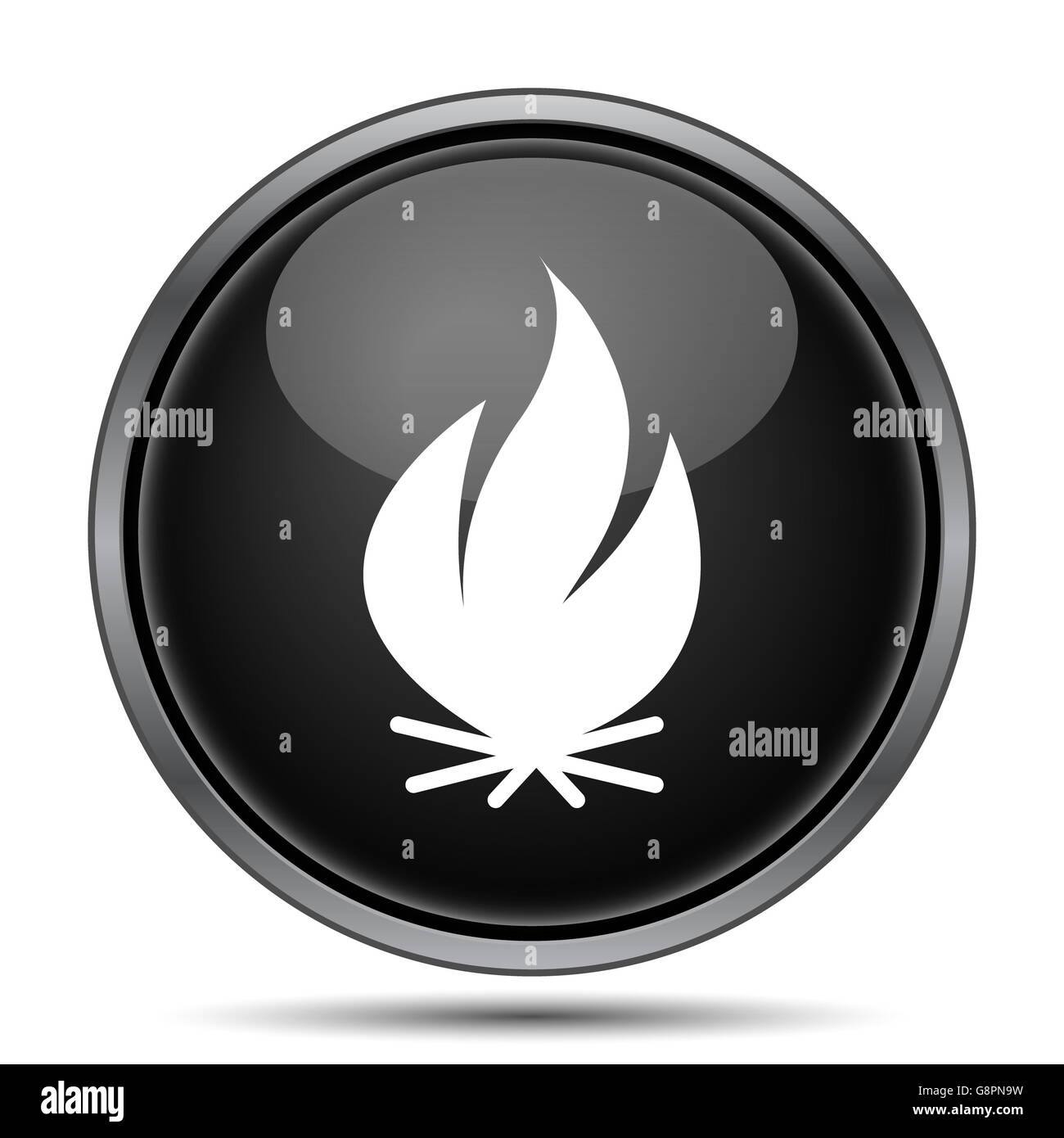 Fire icon. Internet button on white background Stock Photo - Alamy