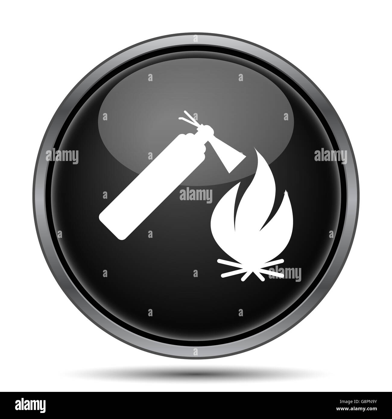 Fire icon. Internet button on white background Stock Photo - Alamy
