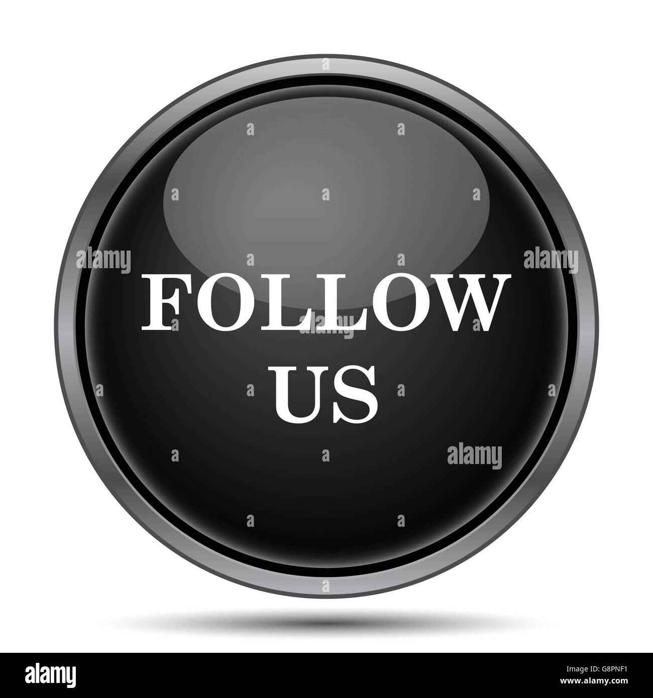 Follow us icon. Internet button on white background Stock Photo - Alamy