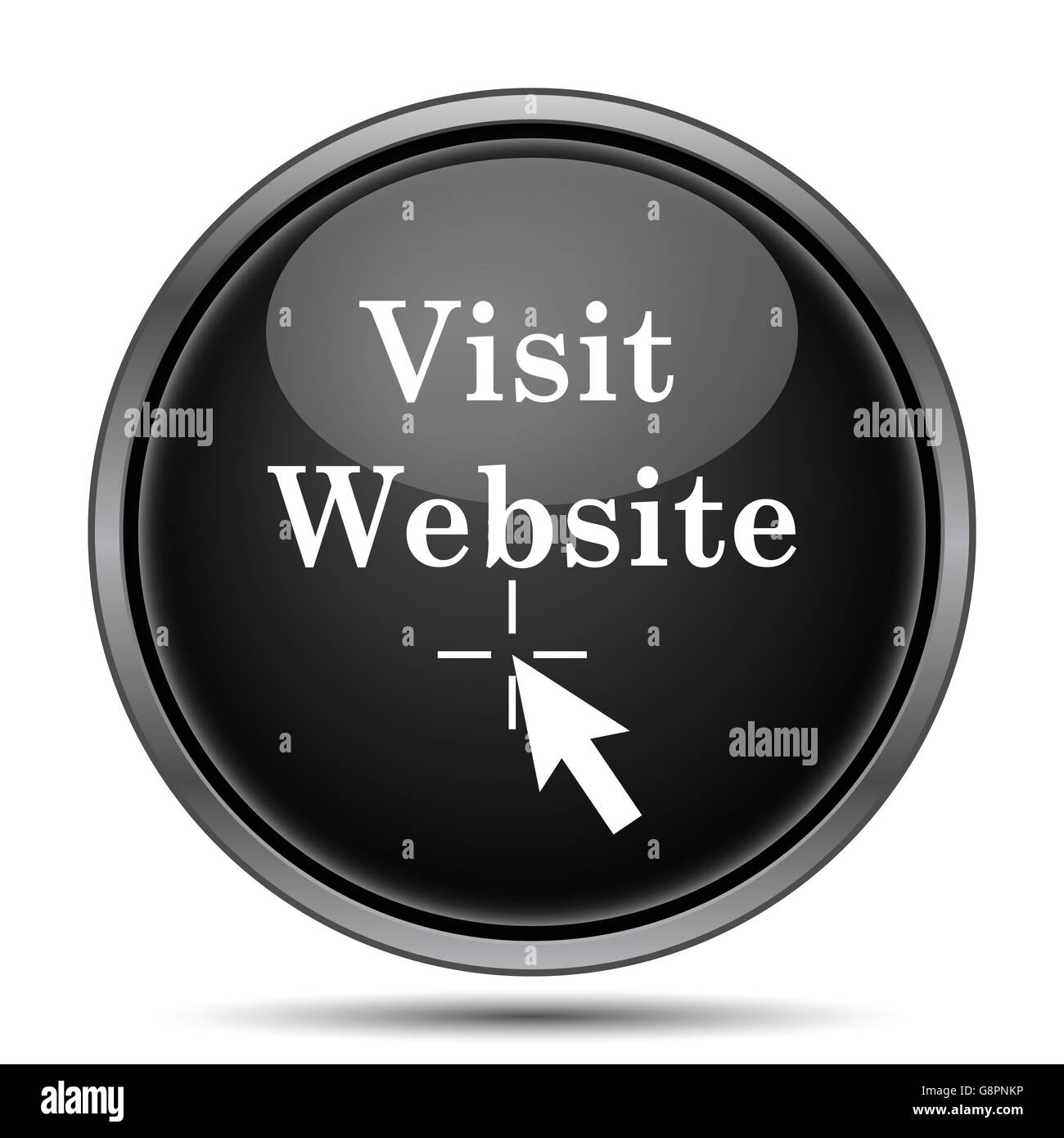 Visit website icon. Internet button on white background Stock Photo - Alamy