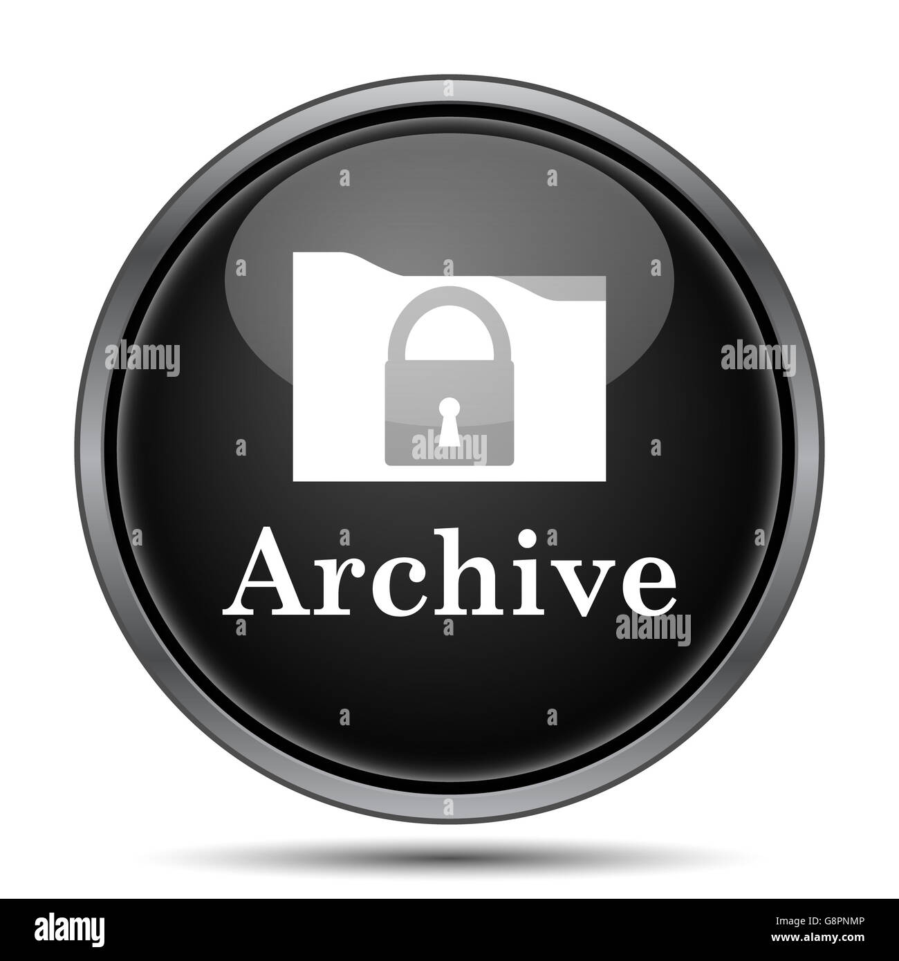 Archive icon. Internet button on white background Stock Photo - Alamy