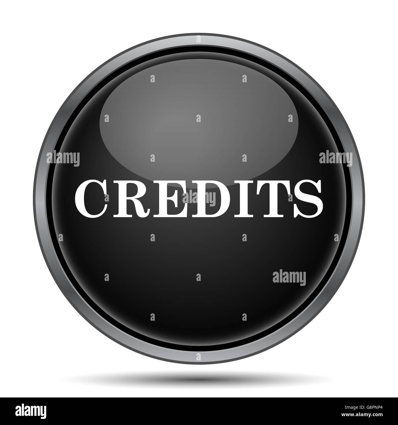 Credits icon. Internet button on white background Stock Photo - Alamy