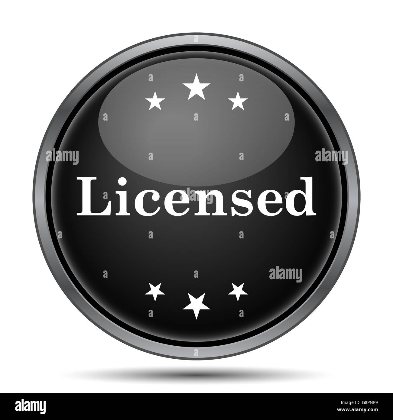Licensed icon. Internet button on white background Stock Photo - Alamy