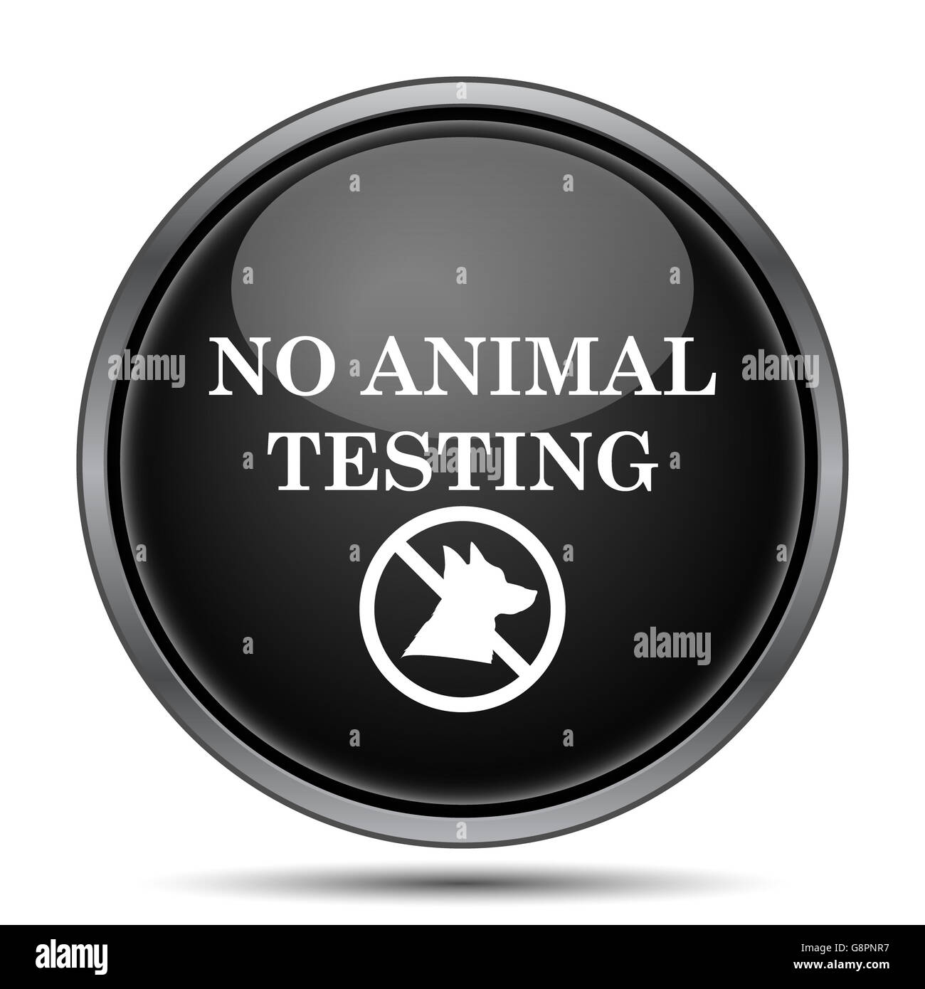 No animal testing icon. Internet button on white background Stock Photo ...