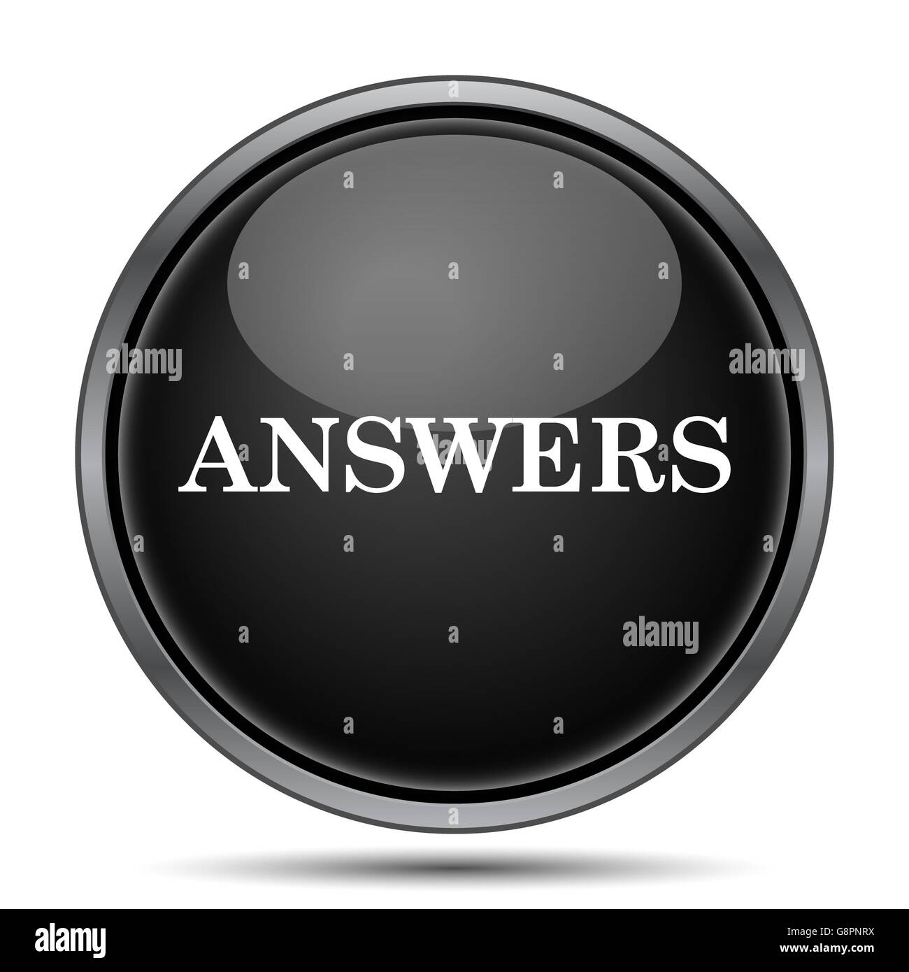 Answers icon. Internet button on white background Stock Photo - Alamy