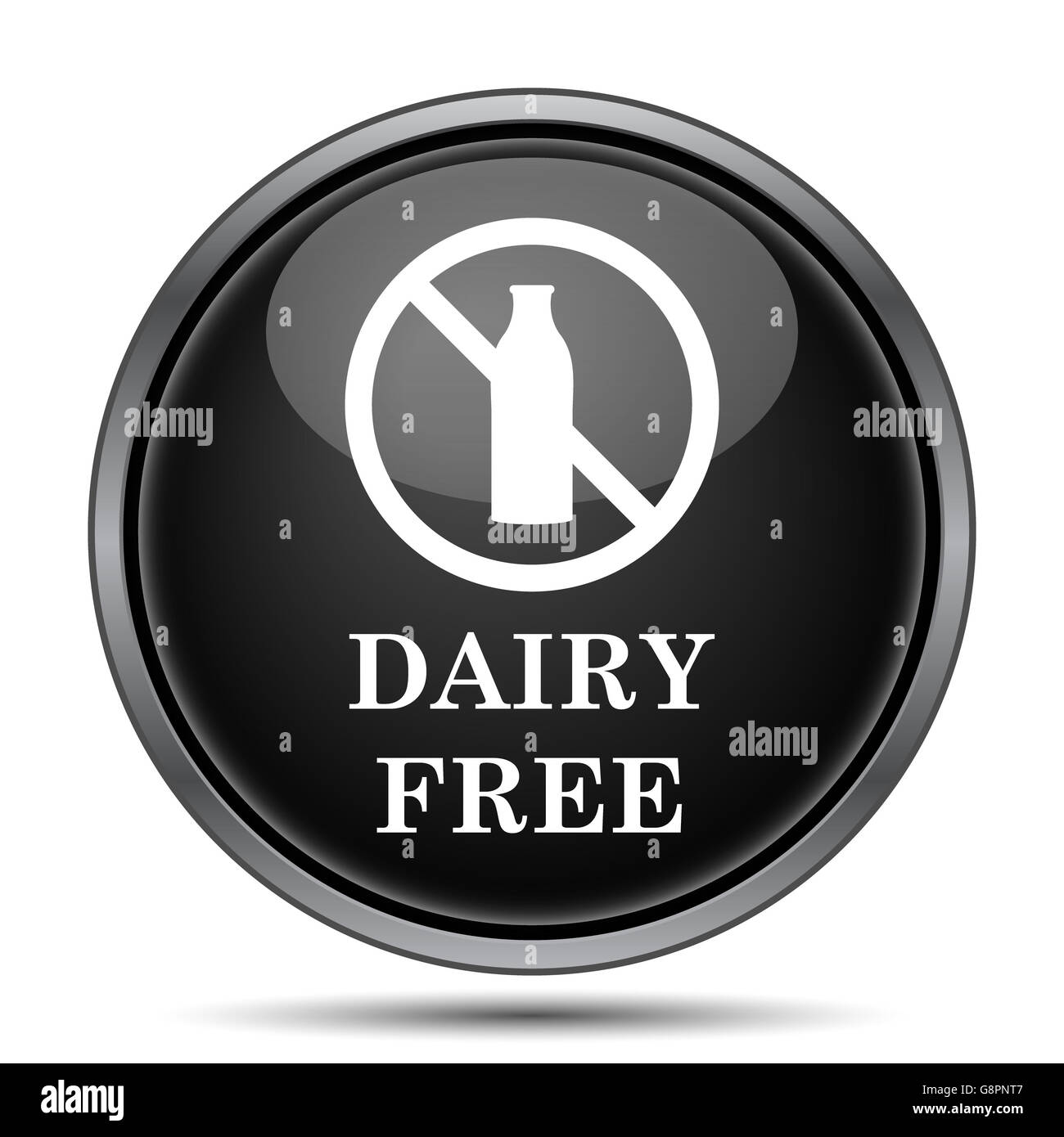 Dairy free icon. Internet button on white background Stock Photo - Alamy