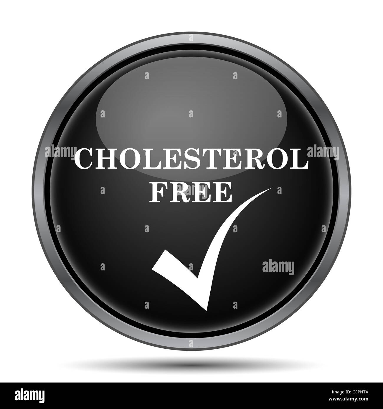 Cholesterol free icon. Internet button on white background Stock Photo ...