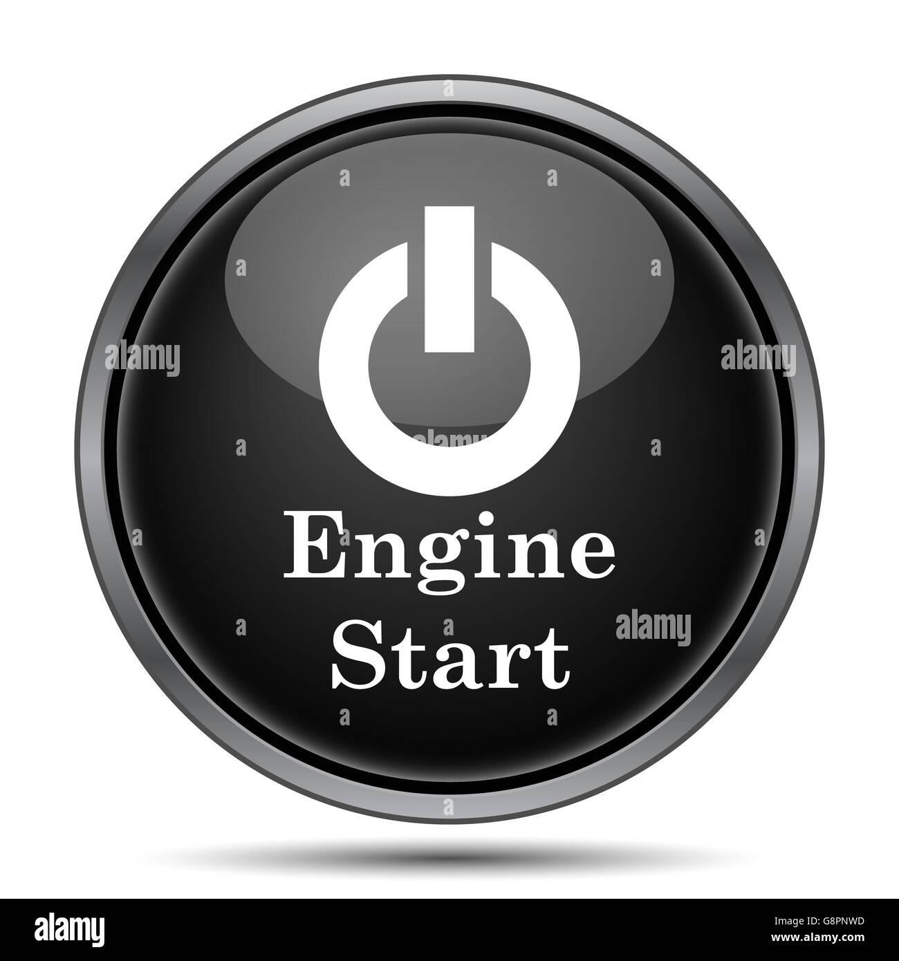 Engine start icon. Internet button on white background Stock Photo - Alamy