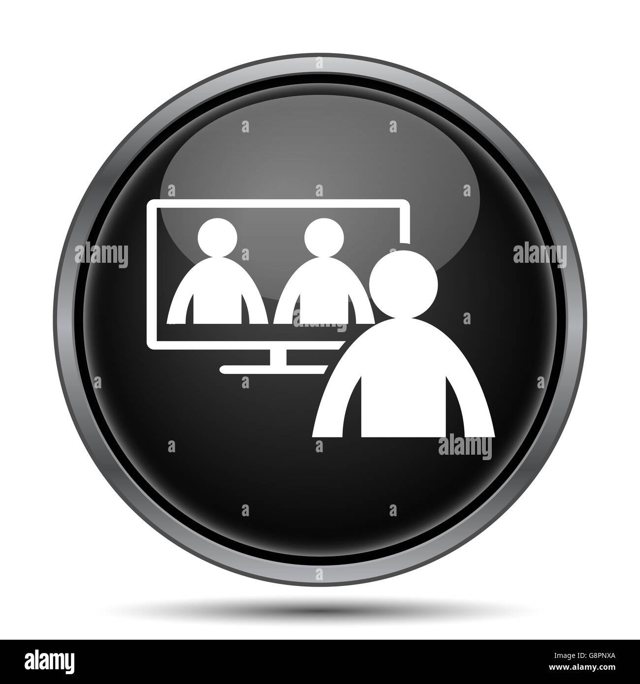 Video conference, online meeting icon. Internet button on white ...