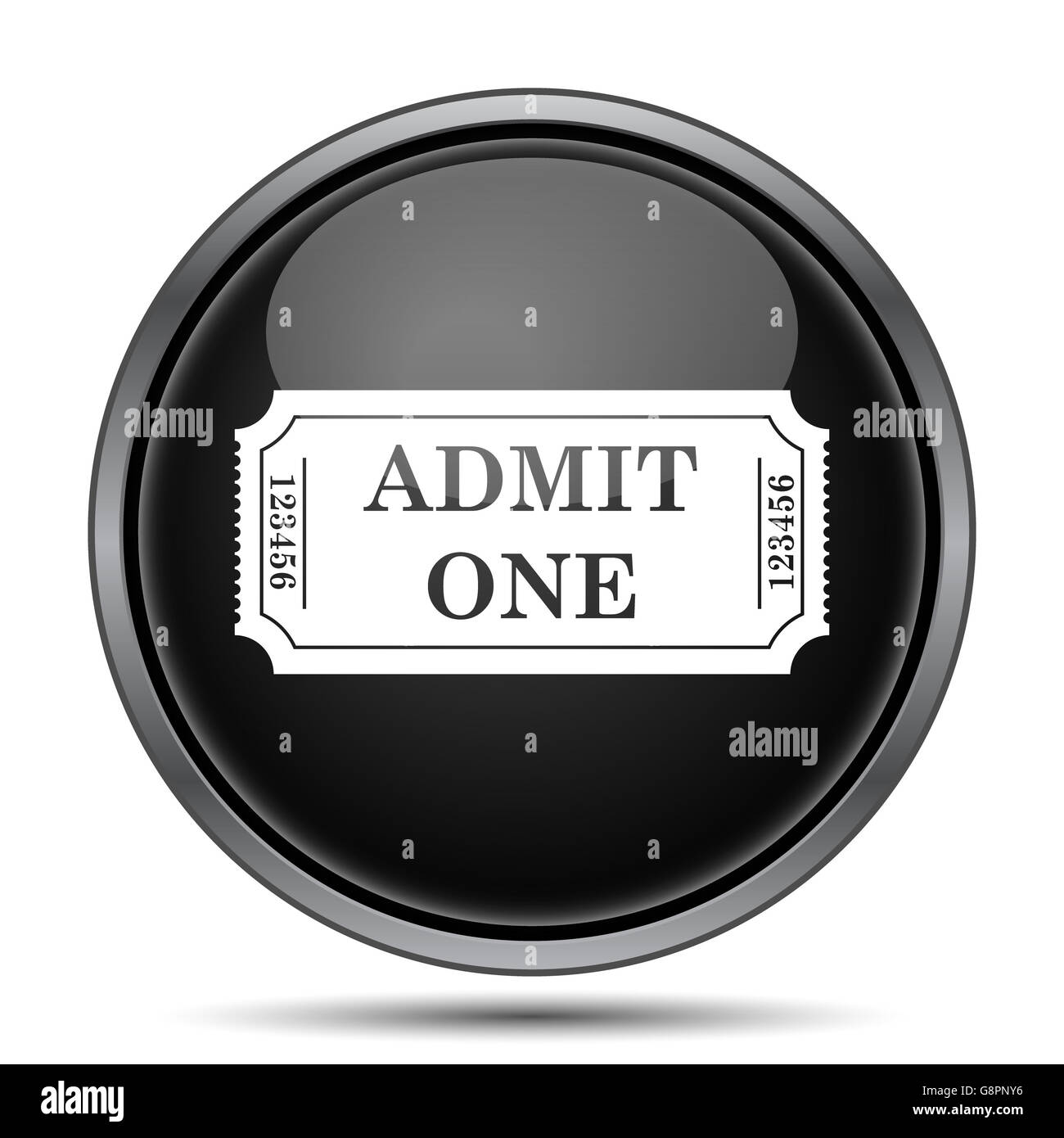 Admin one ticket icon. Internet button on white background Stock Photo ...