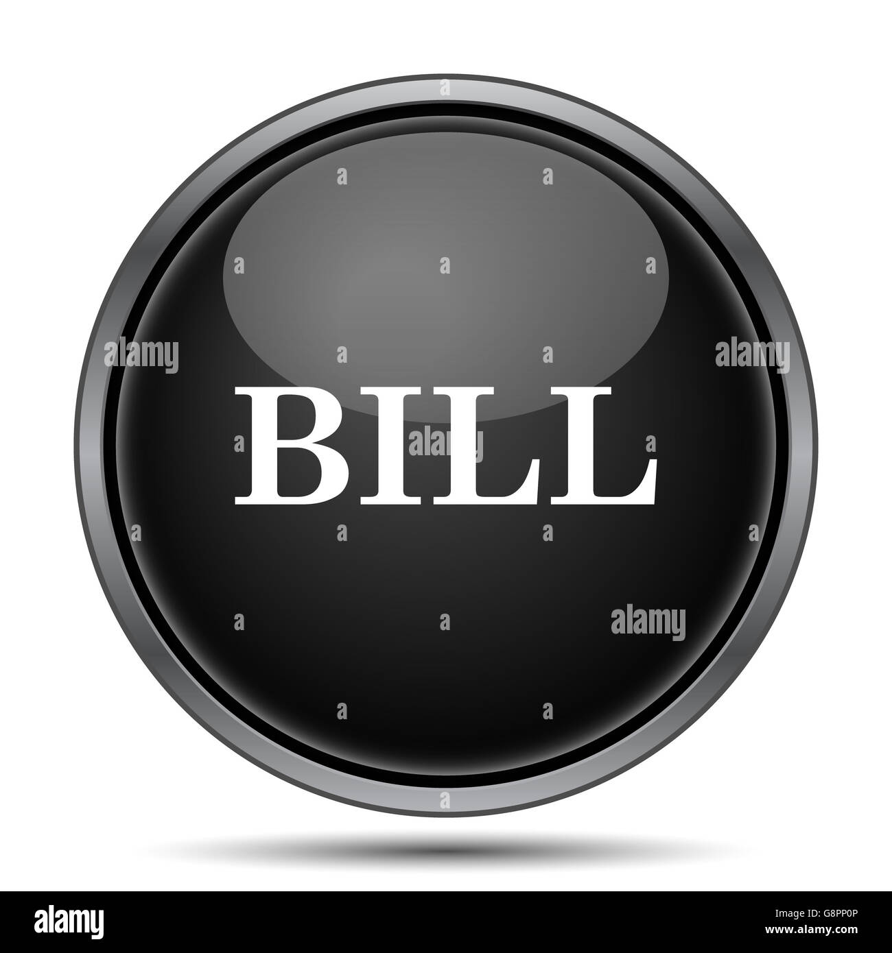 Bill icon. Internet button on white background Stock Photo - Alamy