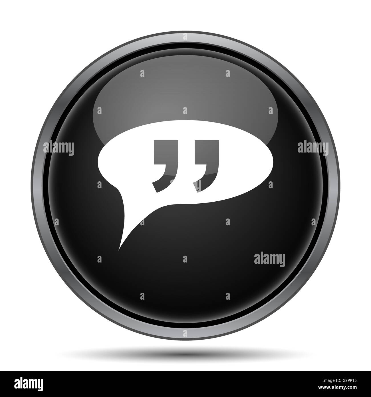 Double quotes icon. Internet button on white background Stock Photo - Alamy