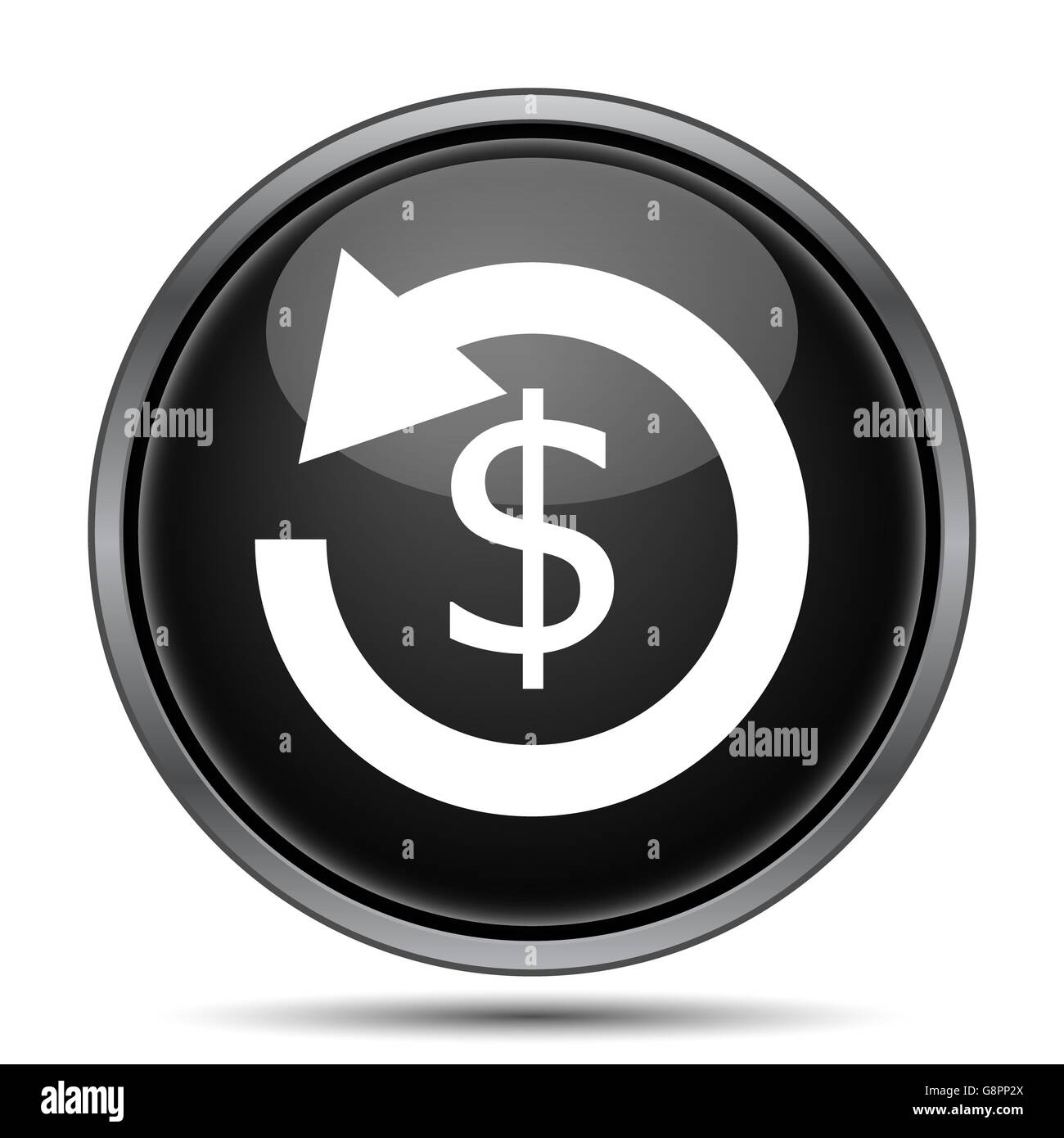 Refund icon. Internet button on white background Stock Photo - Alamy