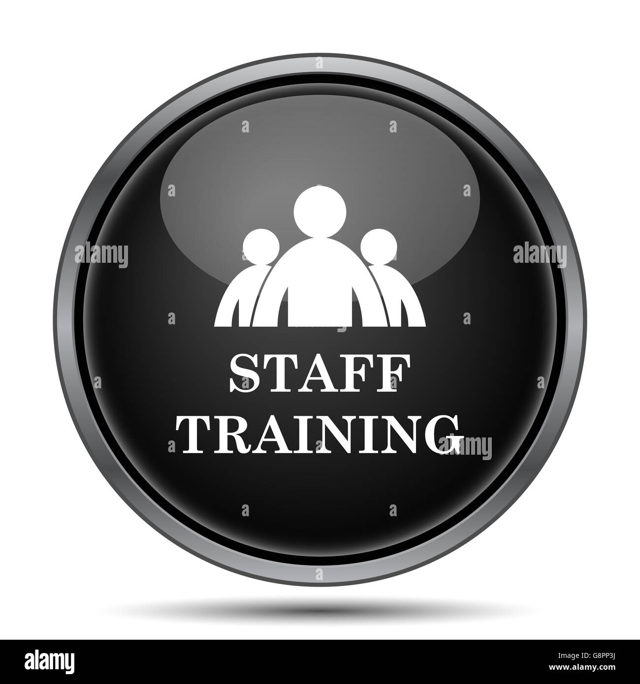 Staff training icon. Internet button on white background Stock Photo ...