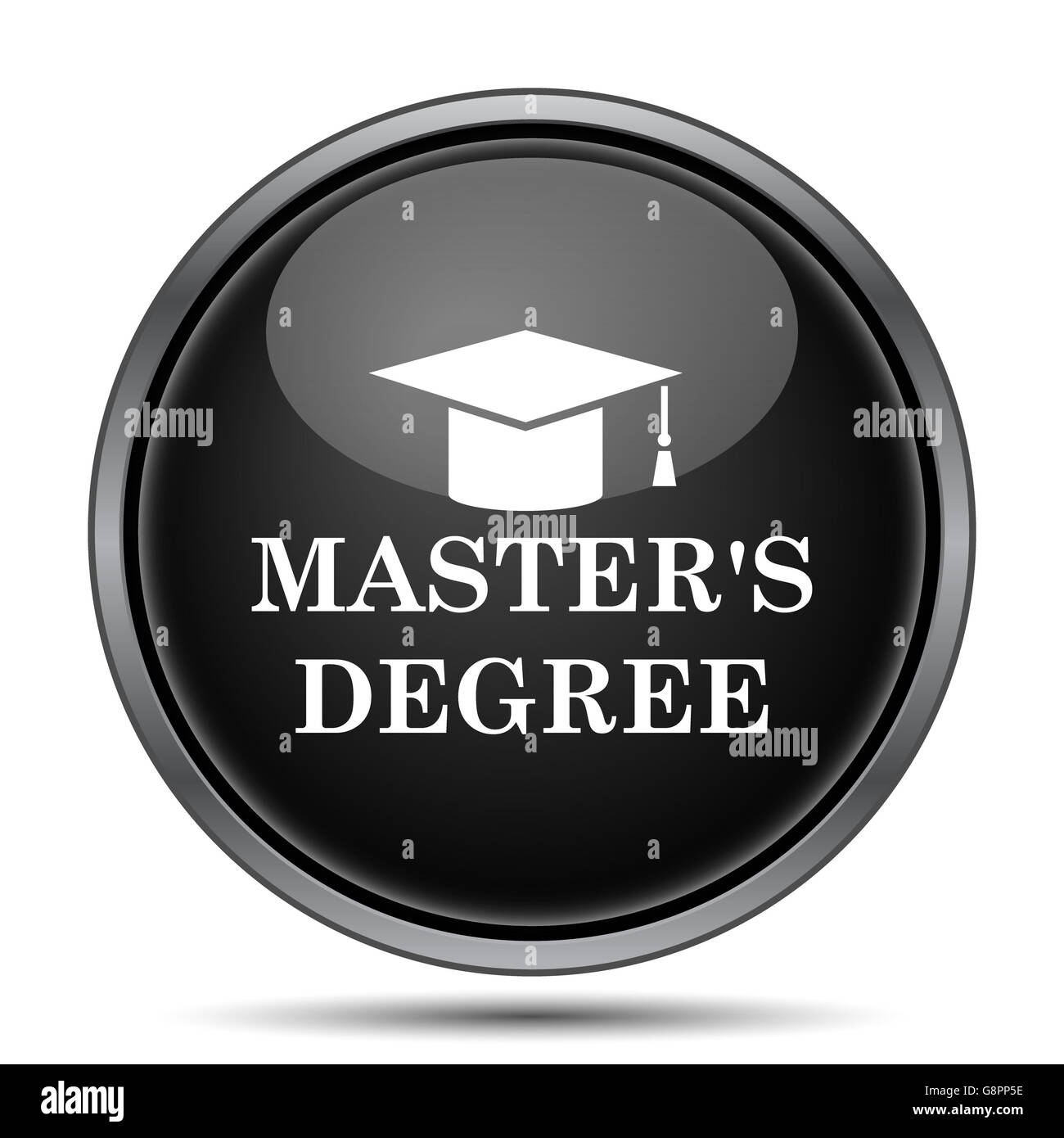 Master's degree icon. Internet button on white background Stock Photo ...