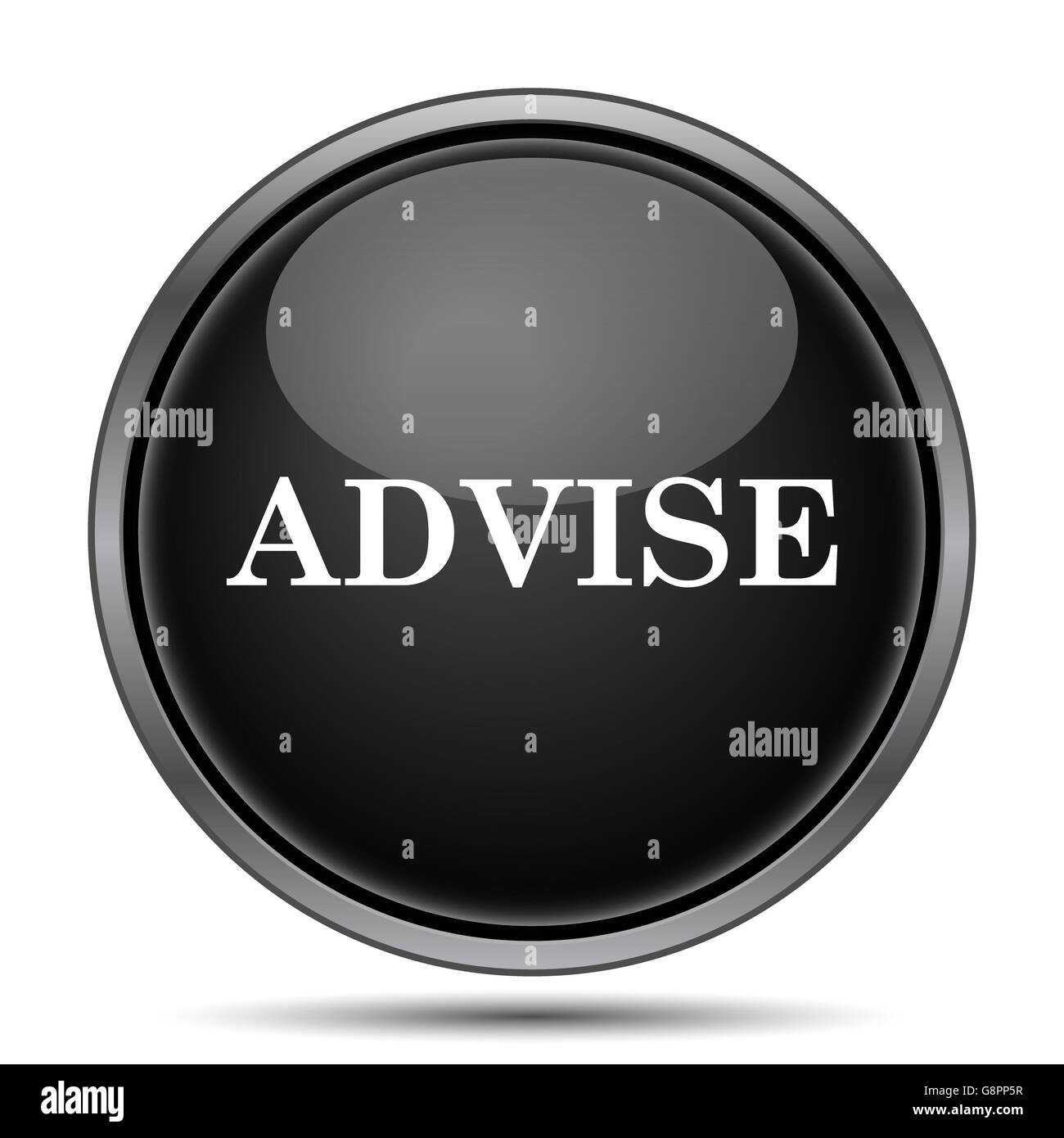 Advise icon. Internet button on white background Stock Photo - Alamy