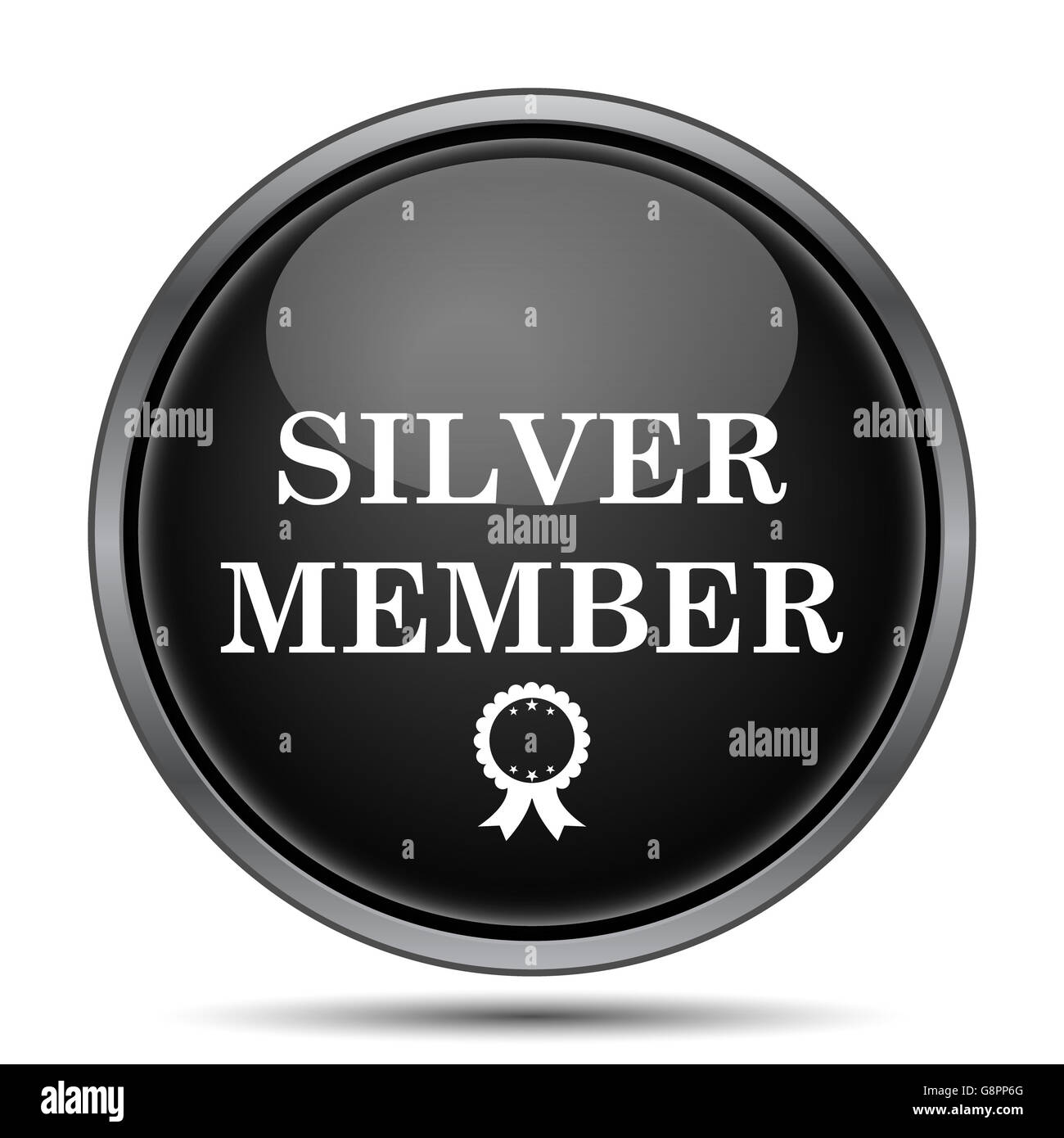 Silver member icon. Internet button on white background Stock Photo - Alamy