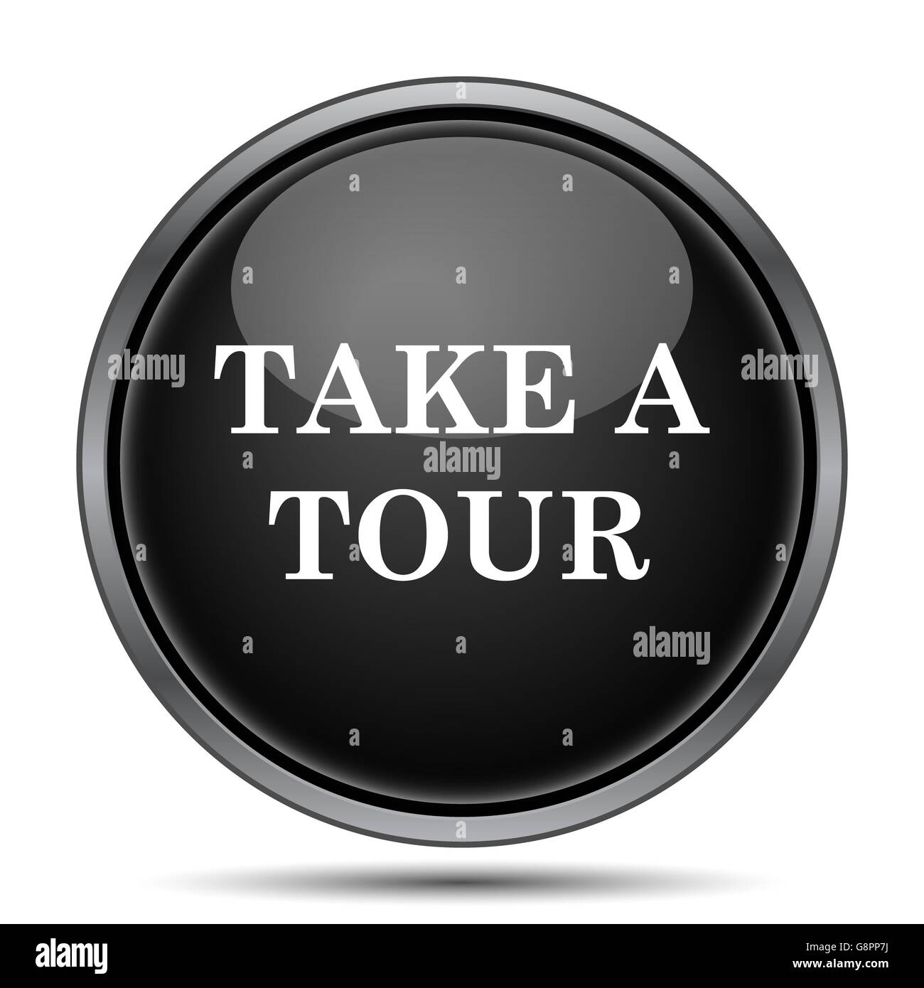 Take a tour icon. Internet button on white background Stock Photo - Alamy
