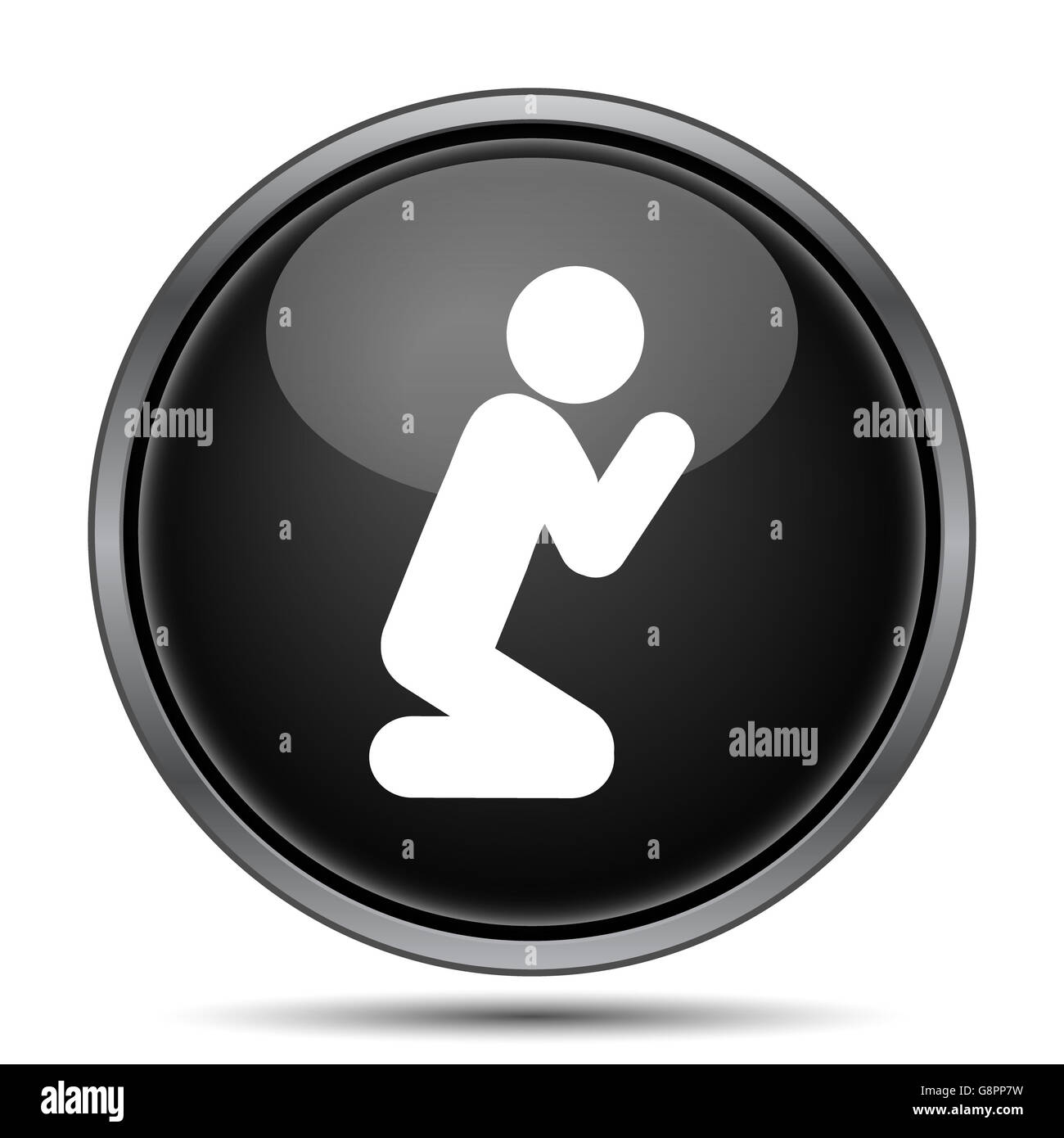 Prayer icon. Internet button on white background Stock Photo - Alamy