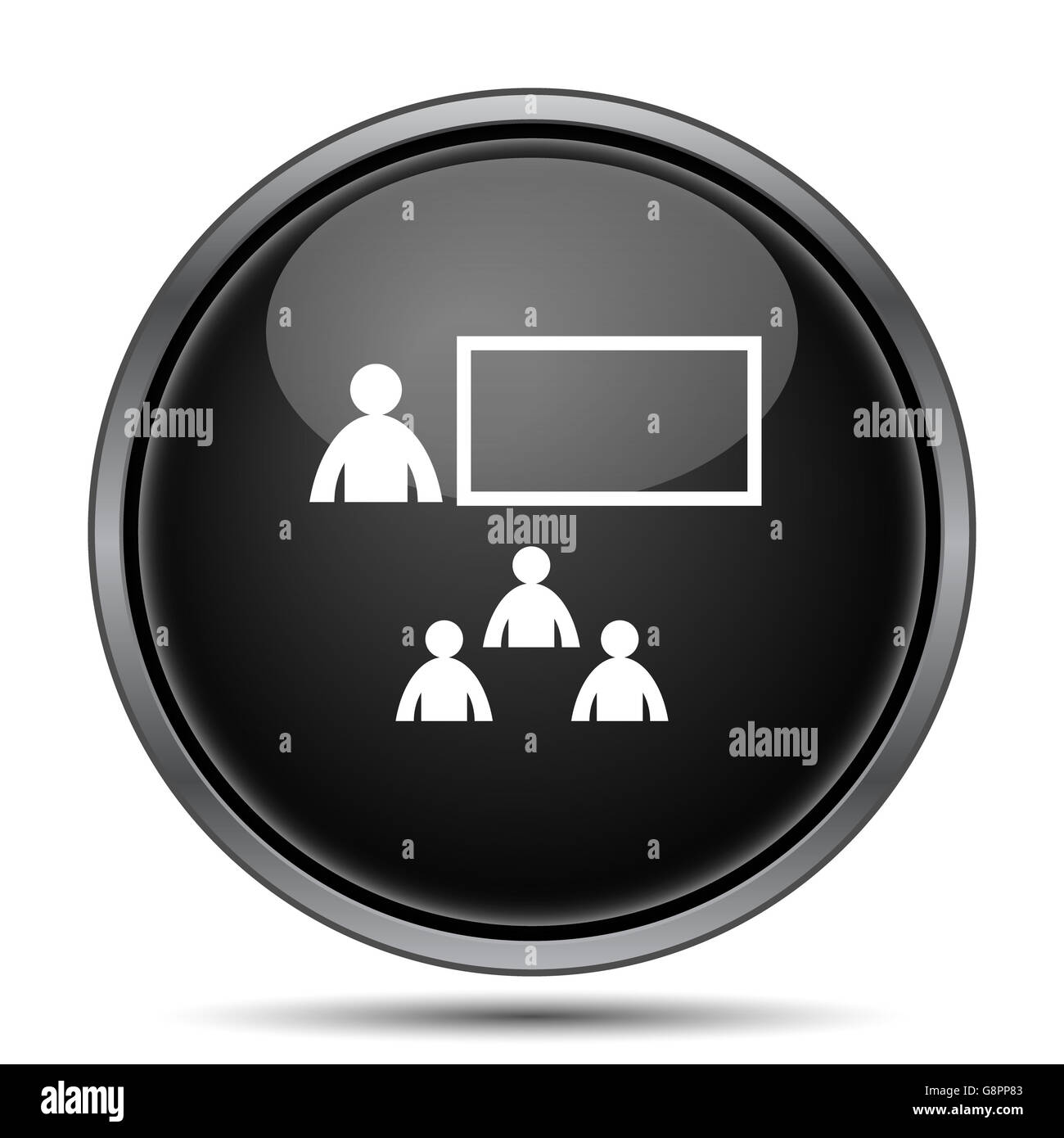 Presenting icon. Internet button on white background Stock Photo - Alamy