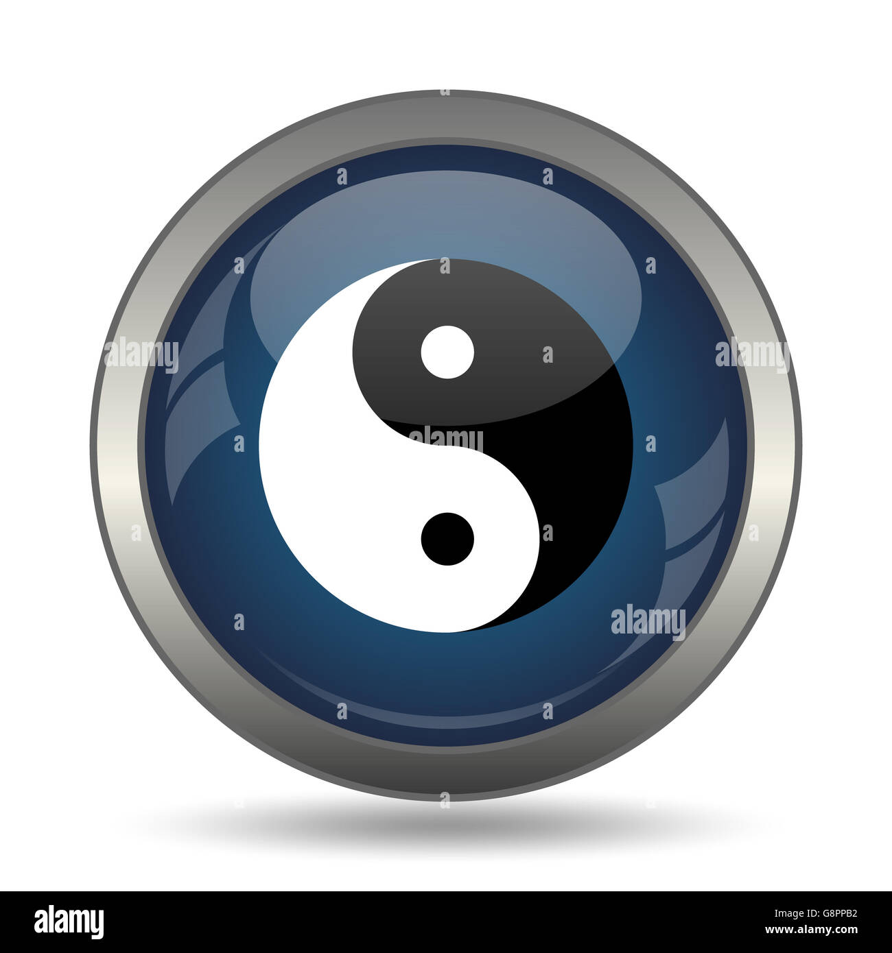Ying yang icon. Internet button on white background Stock Photo - Alamy