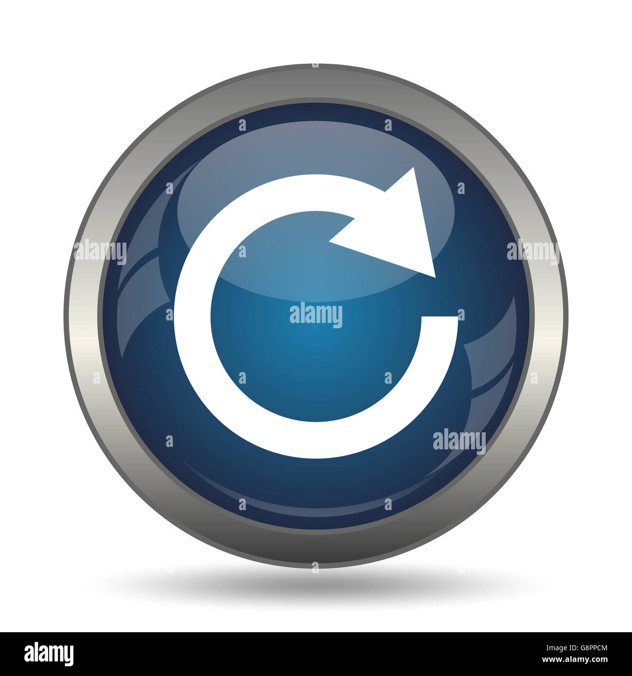 Reload one arrow icon. Internet button on white background Stock Photo ...