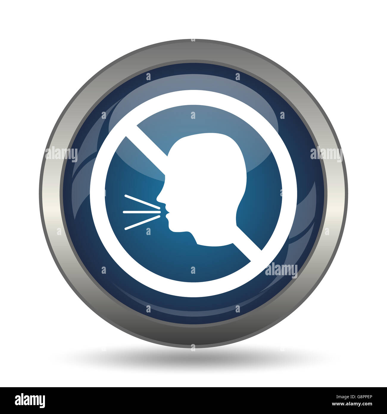 No talking icon. Internet button on white background Stock Photo - Alamy