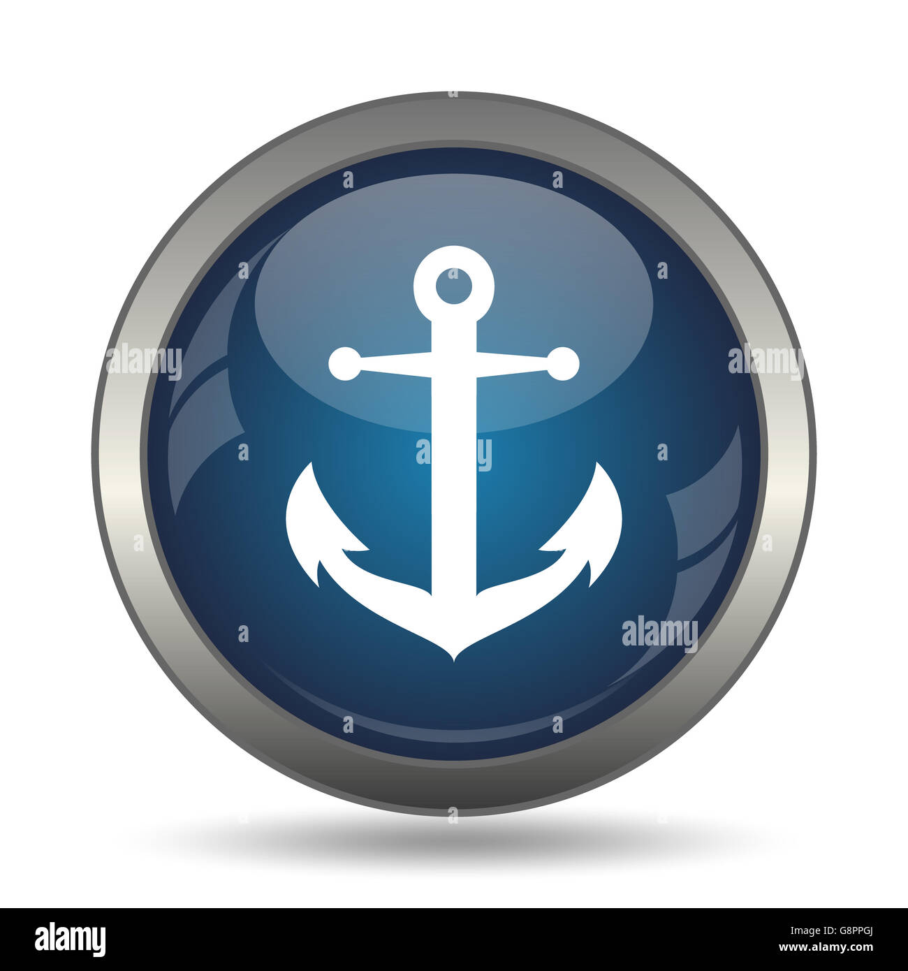 Anchor icon. Internet button on white background Stock Photo - Alamy