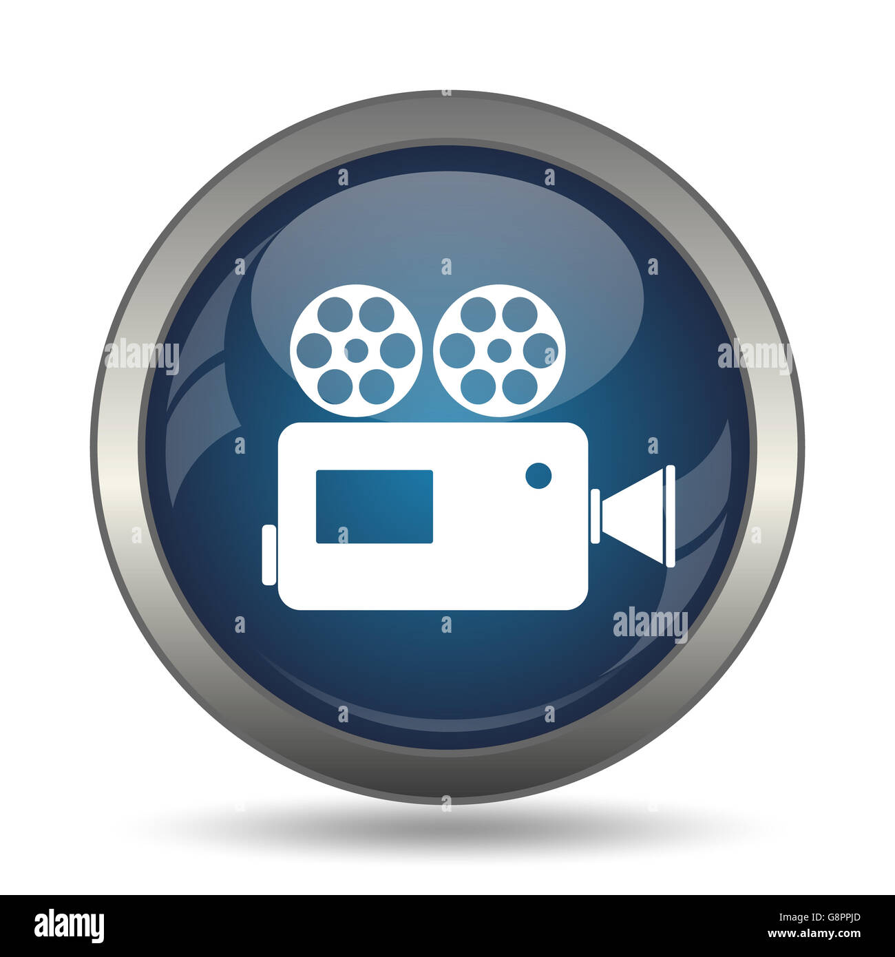 Video camera icon. Internet button on white background Stock Photo - Alamy