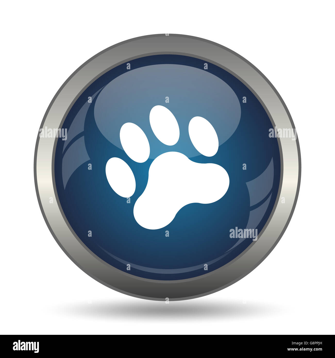 Paw print icon. Internet button on white background Stock Photo - Alamy