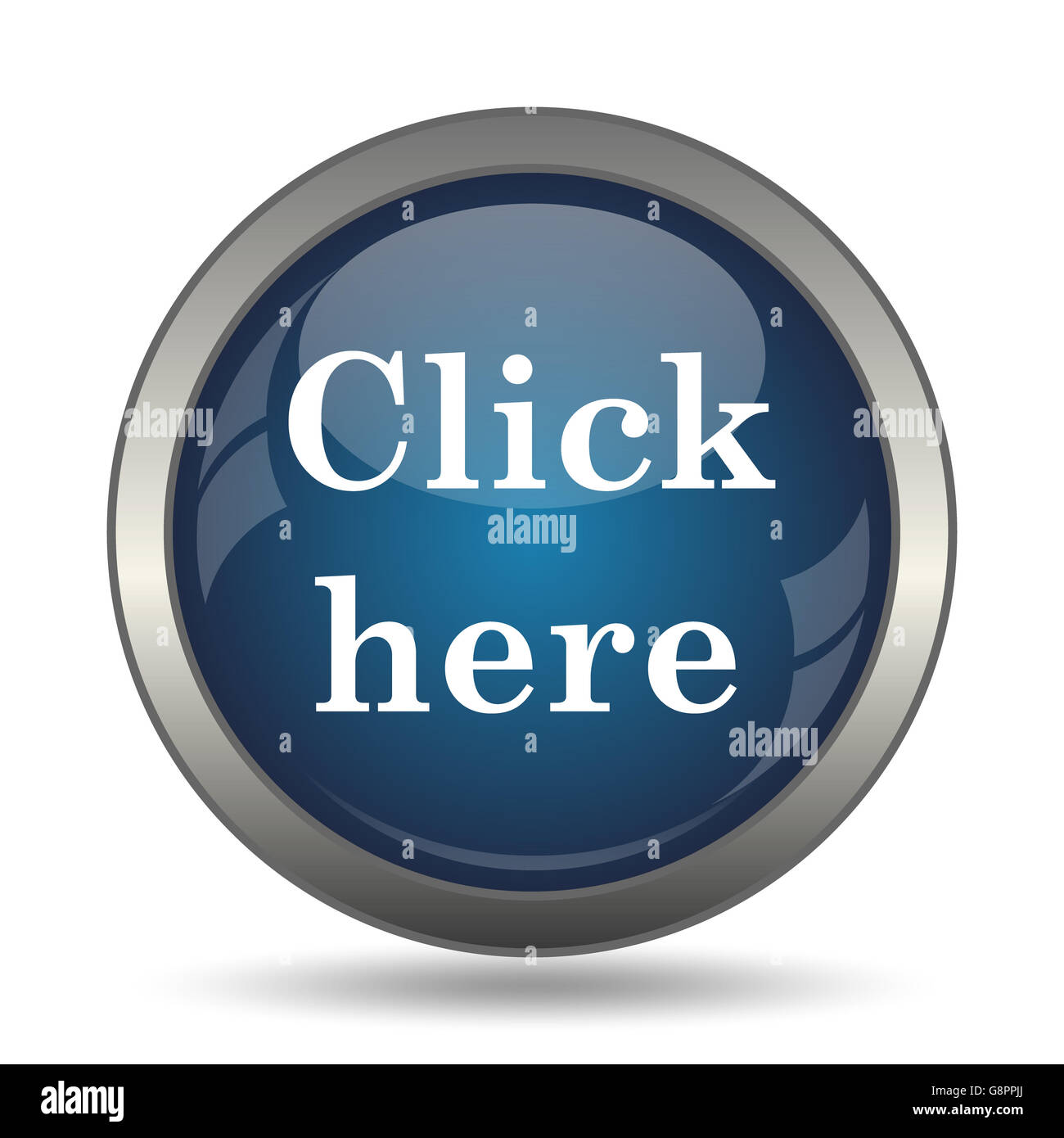 Click here icon. Internet button on white background Stock Photo - Alamy