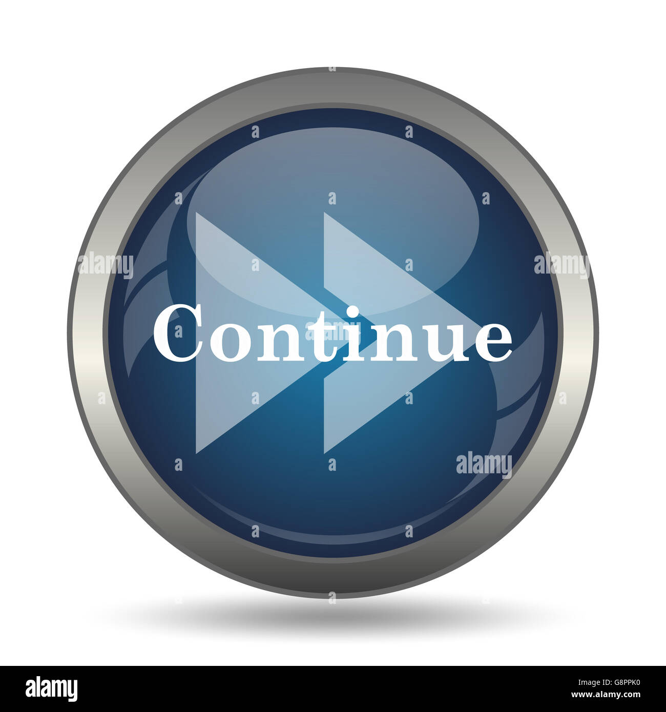 Continue icon. Internet button on white background Stock Photo - Alamy