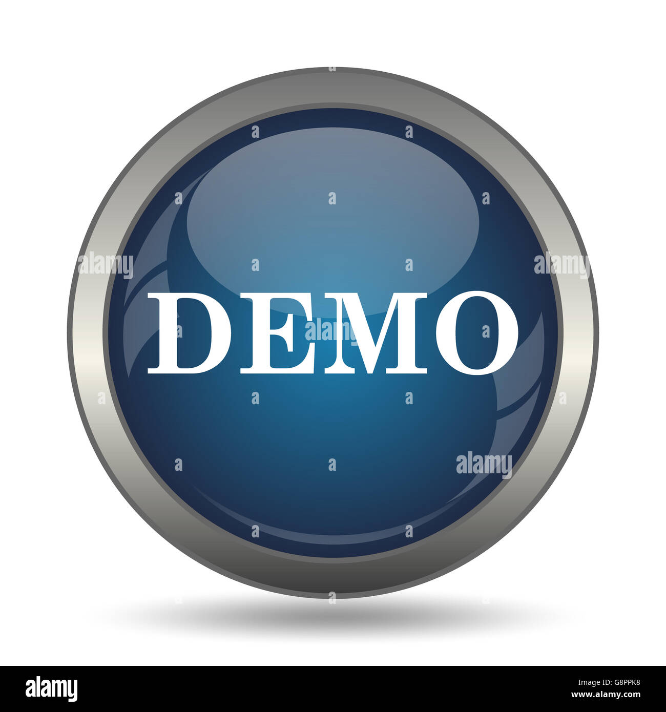 Demo icon. Internet button on white background Stock Photo - Alamy