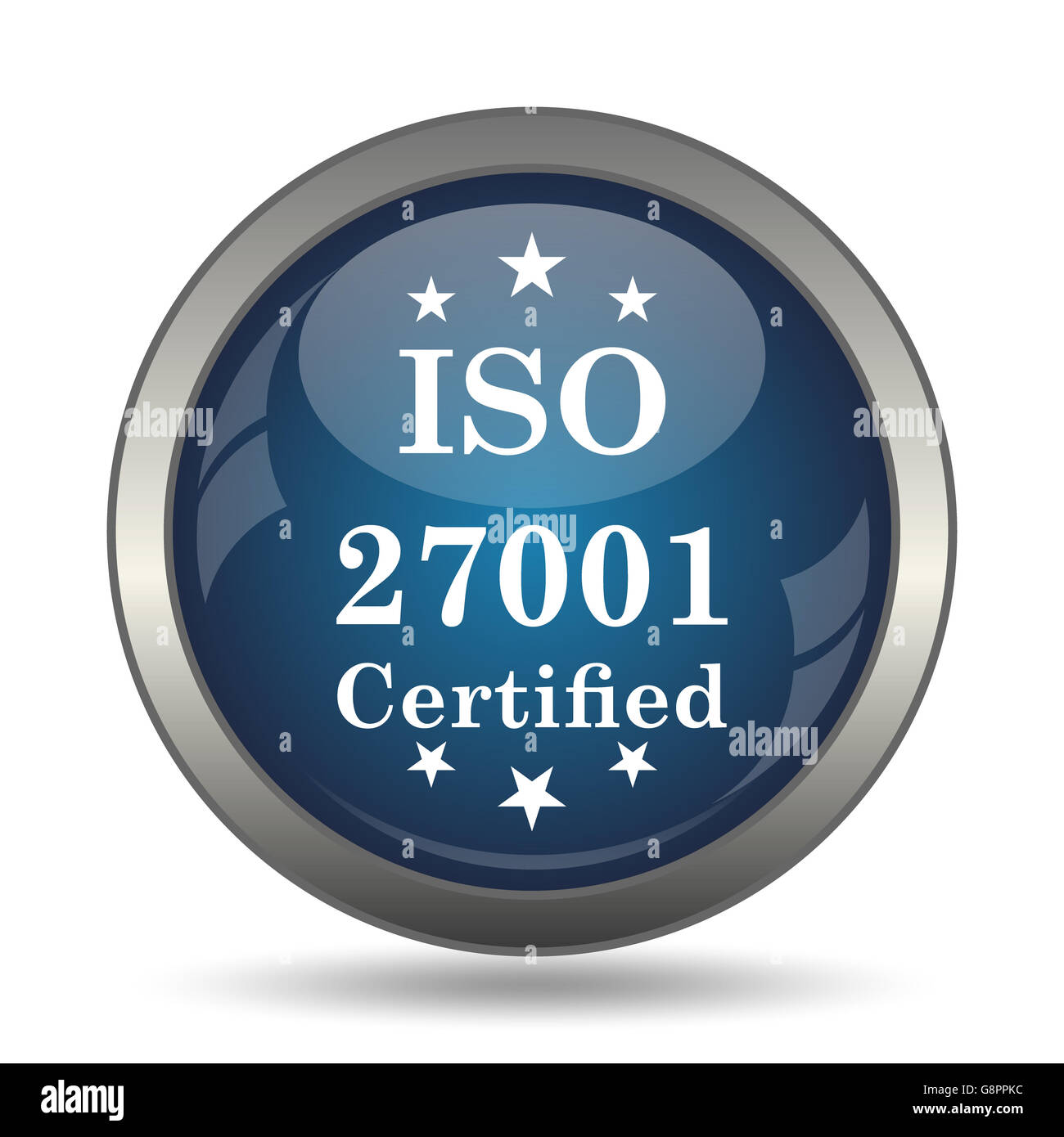ISO 27001 icon. Internet button on white background Stock Photo - Alamy