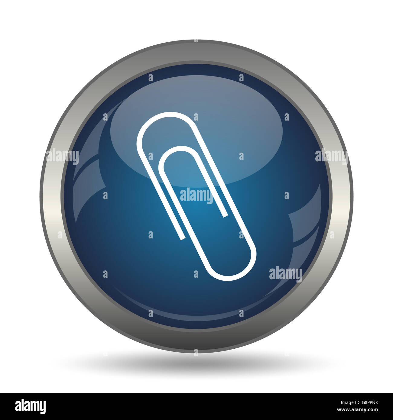 Paperclip icon. Internet button on white background Stock Photo - Alamy