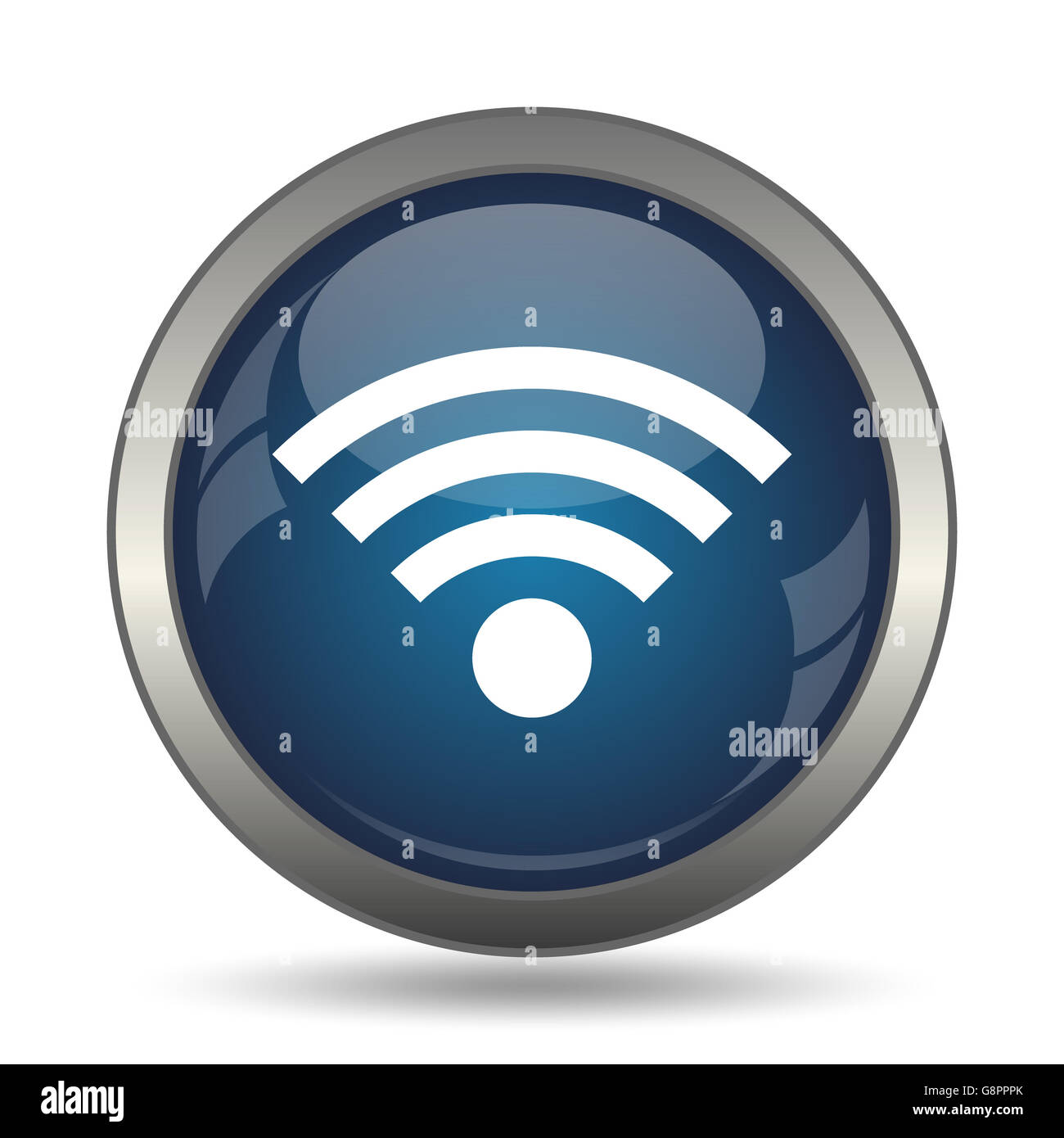 Wireless sign icon. Internet button on white background Stock Photo - Alamy