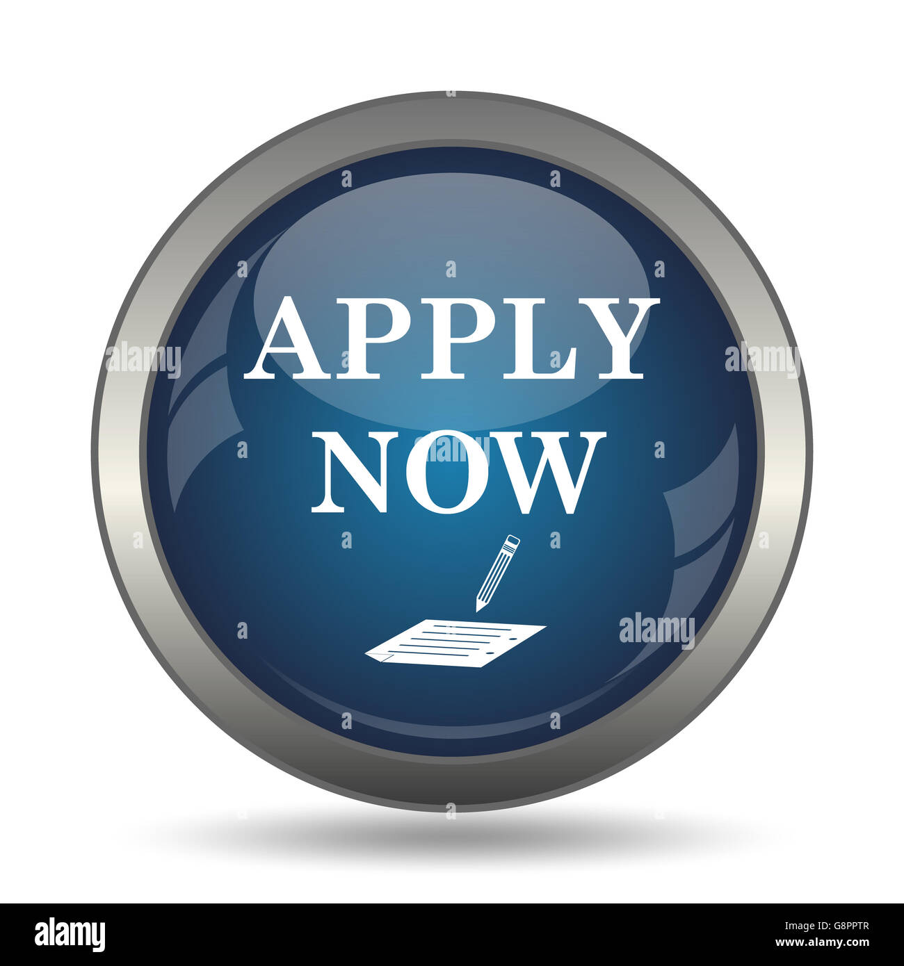 Apply now icon. Internet button on white background Stock Photo - Alamy