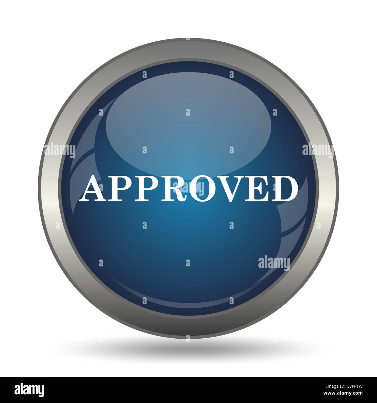 Approved icon. Internet button on white background Stock Photo - Alamy