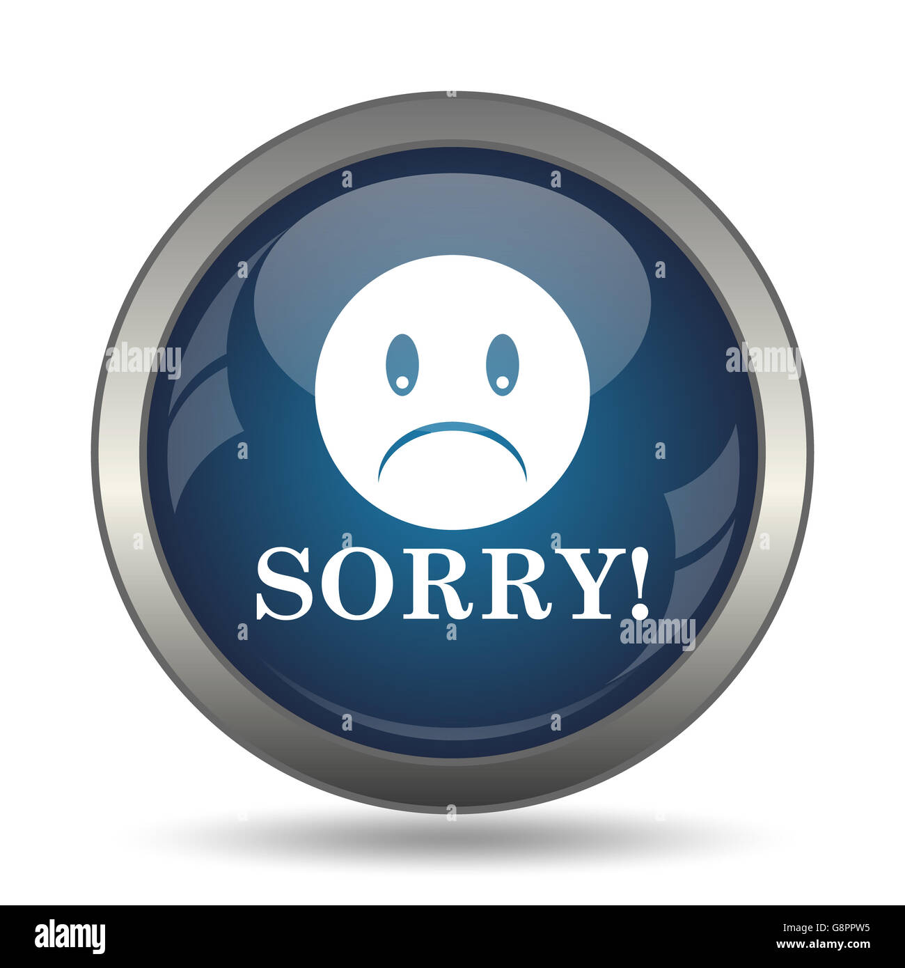 Sorry icon. Internet button on white background Stock Photo - Alamy