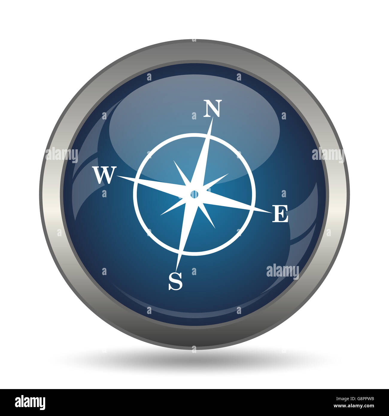 Compass icon. Internet button on white background Stock Photo - Alamy