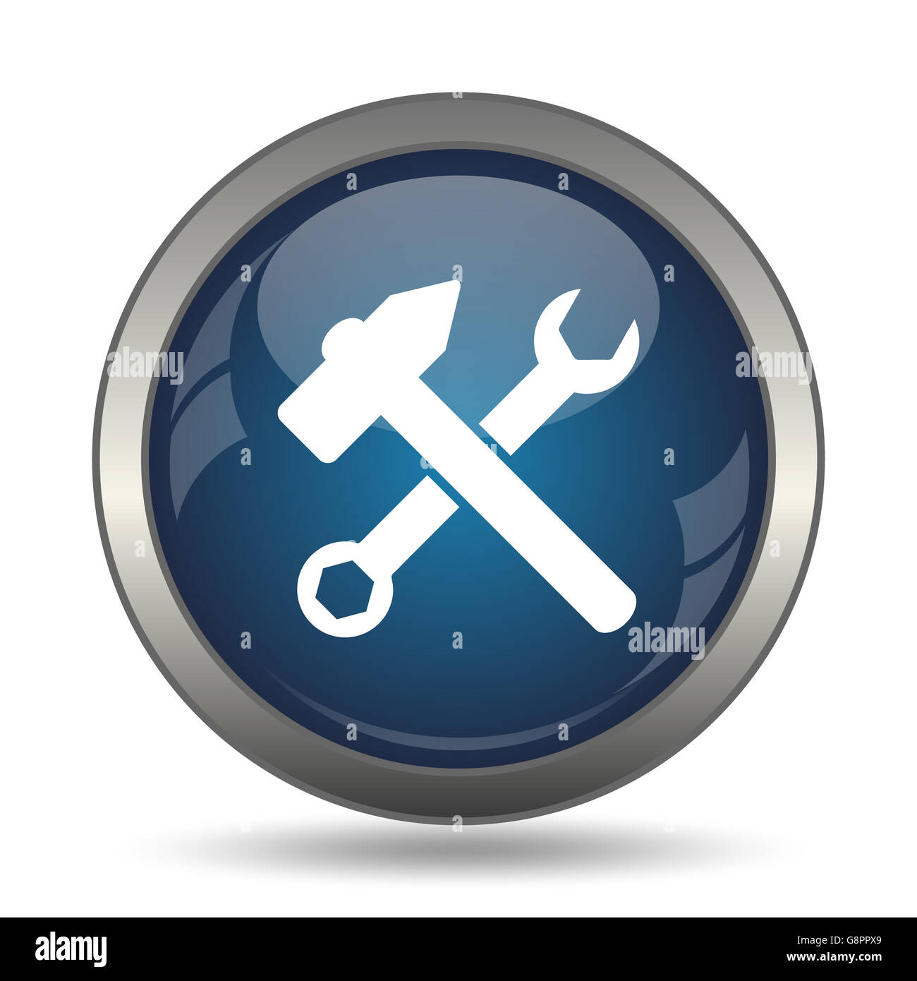 Tools icon. Internet button on white background Stock Photo - Alamy