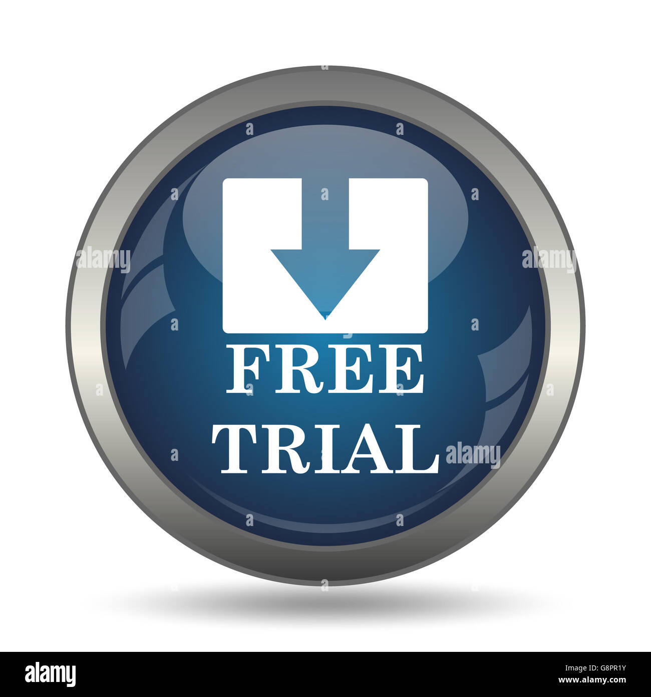 Free trial icon. Internet button on white background Stock Photo - Alamy
