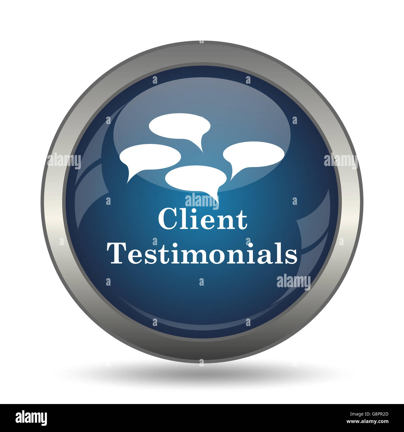 Client testimonials icon. Internet button on white background Stock ...