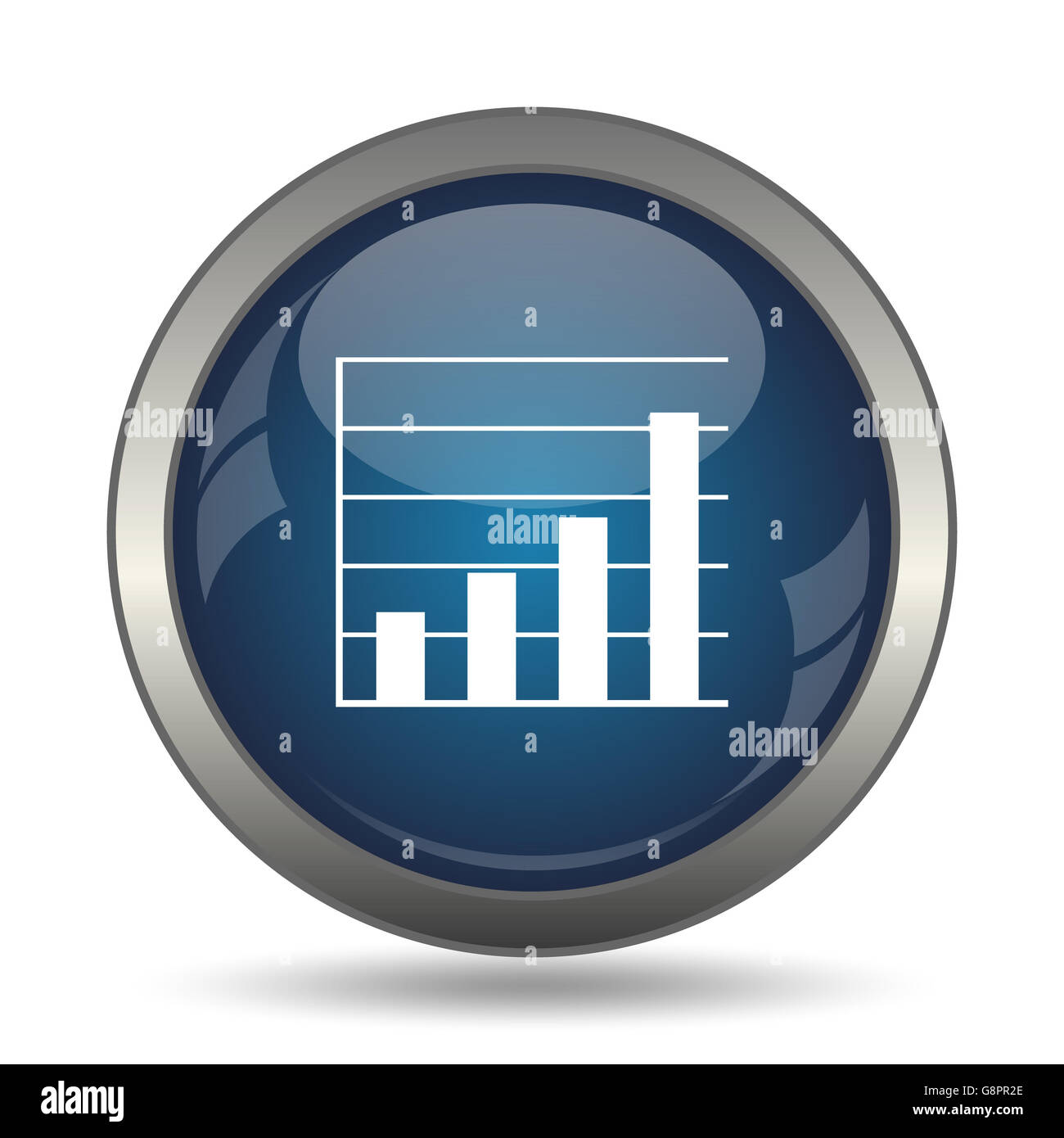 Chart bars icon. Internet button on white background Stock Photo - Alamy