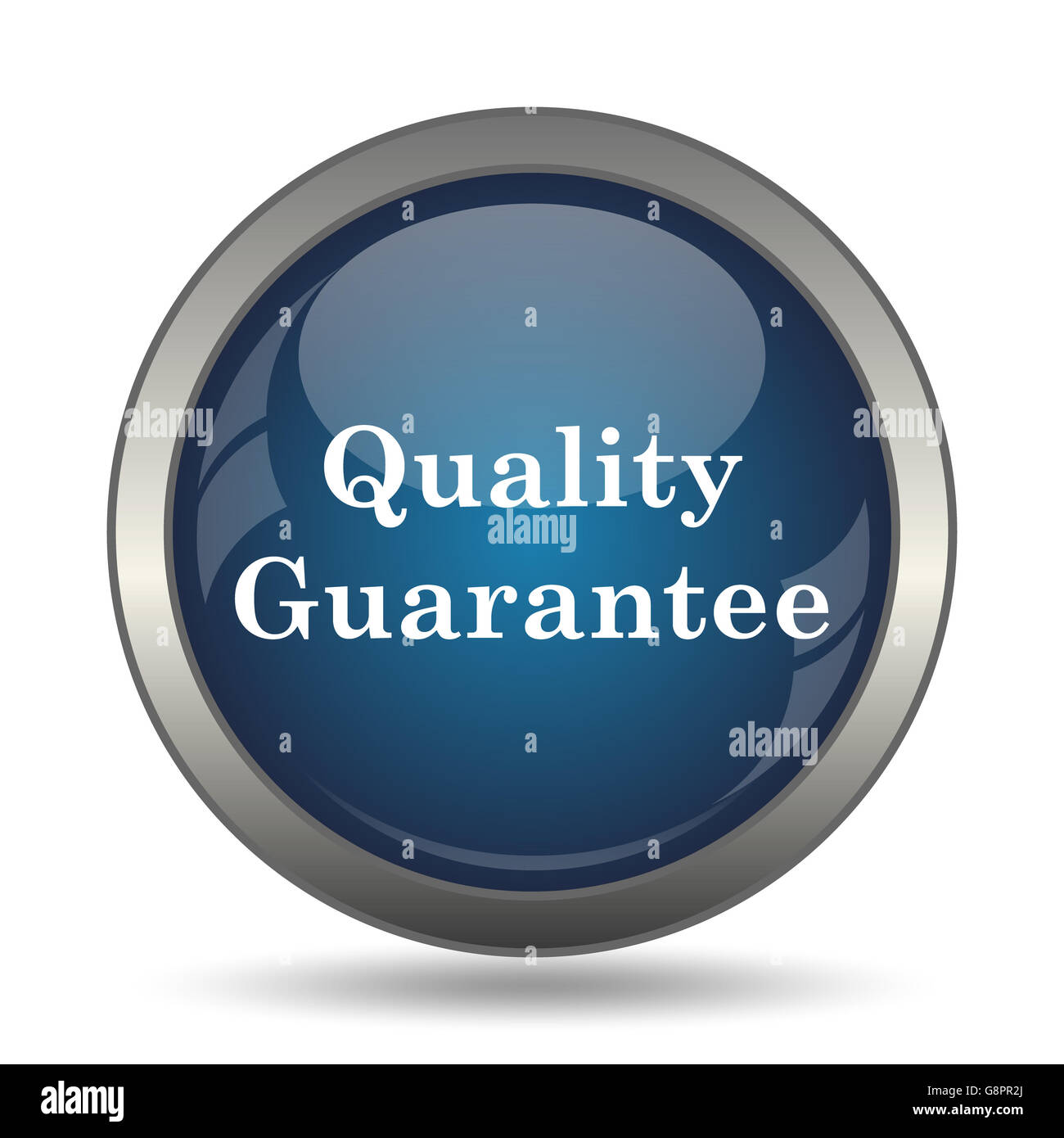 Quality guarantee icon. Internet button on white background Stock Photo ...
